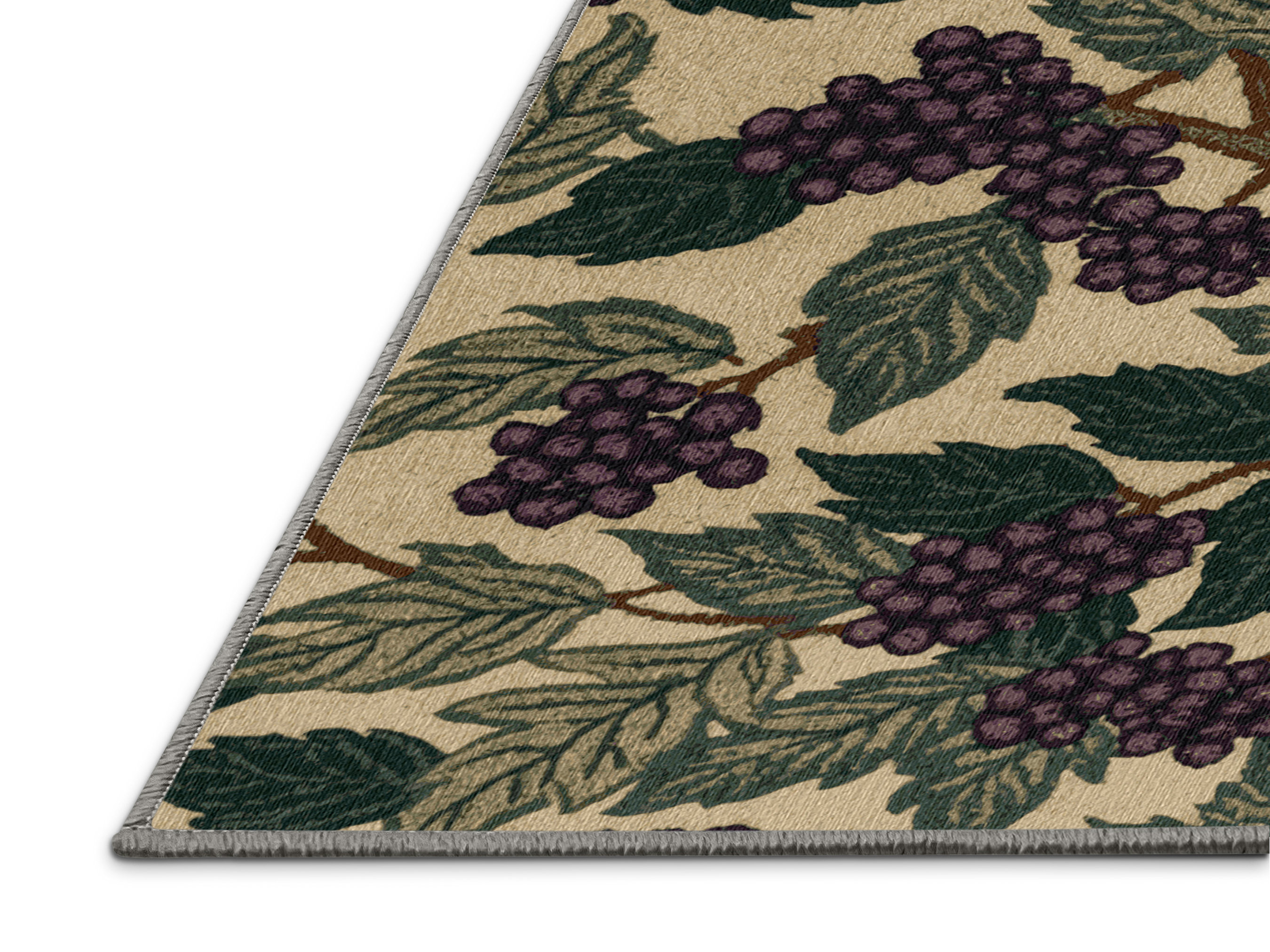 Dakota Fields Washable Elderberry Fruits Area Rug | Wayfair