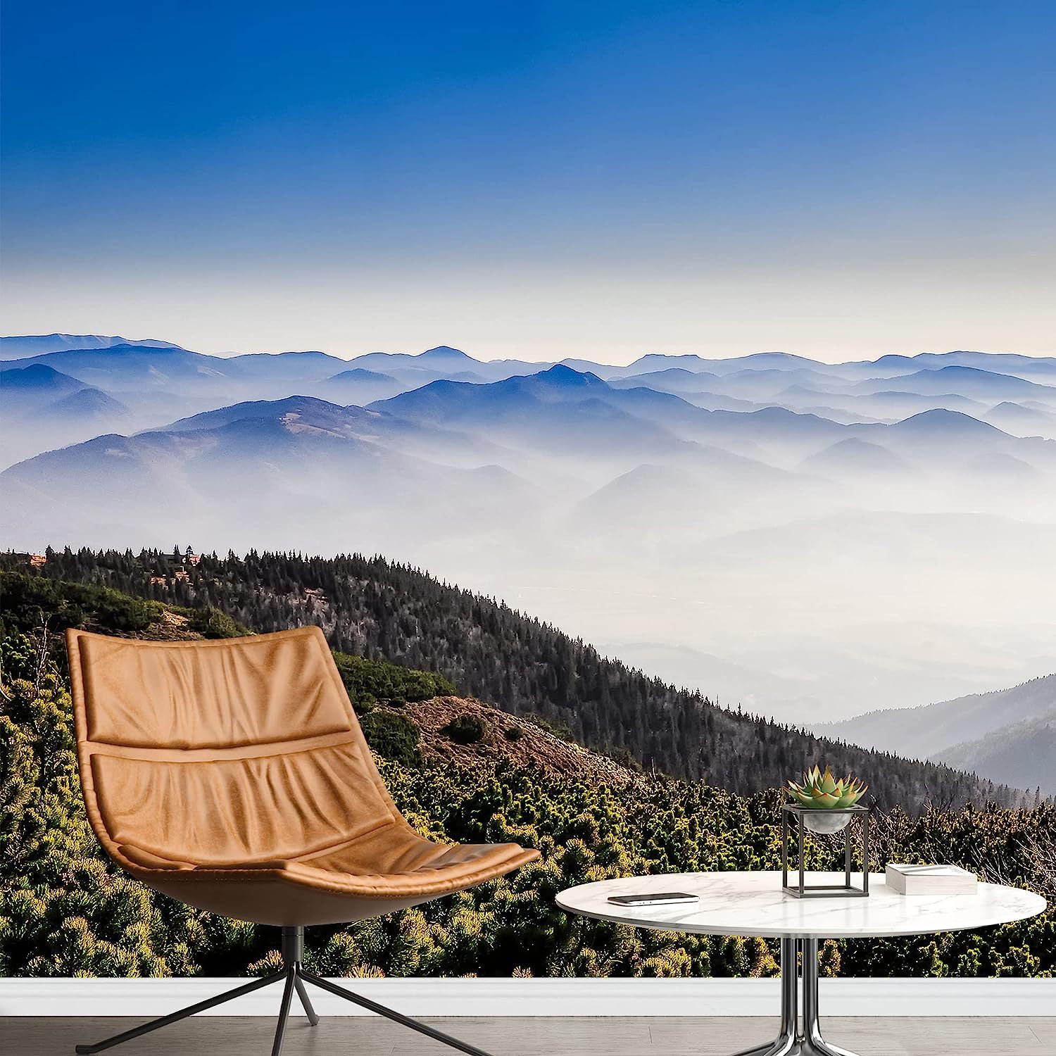 IDEA4WALL Sunrise Sunlight Misty Mountain Range Wall Mural - Wayfair Canada