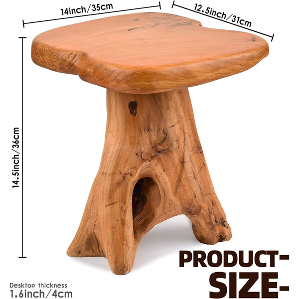 Loon Peak® Ejup Tray Top Tree Stump End Table | Wayfair