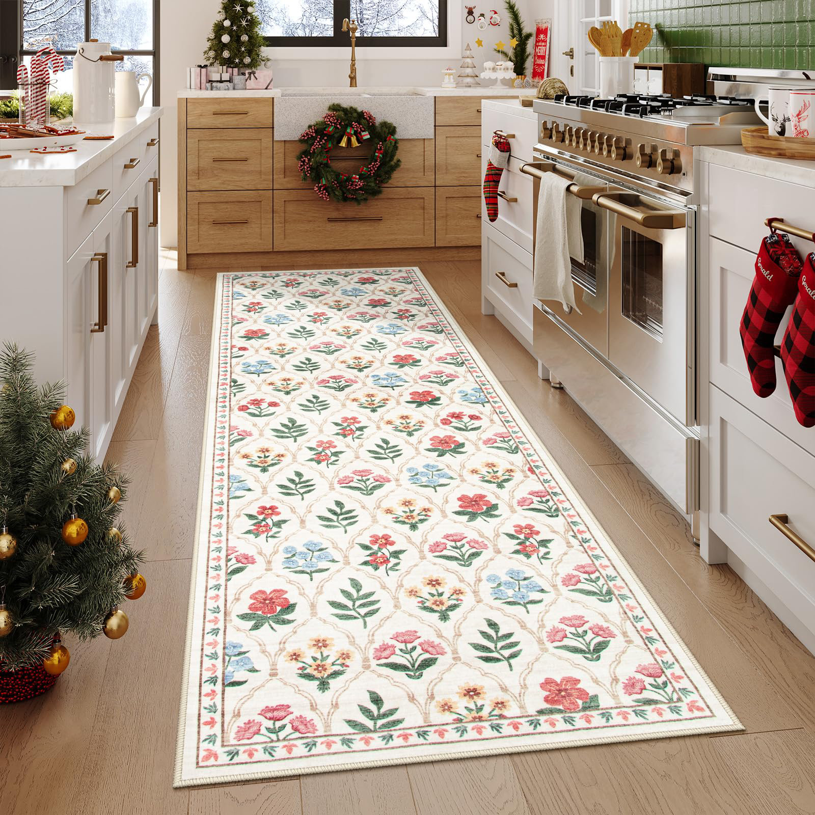 Red Barrel Studio Neutral Non-Slip Kitchen Runner Rug Long Hallway ...