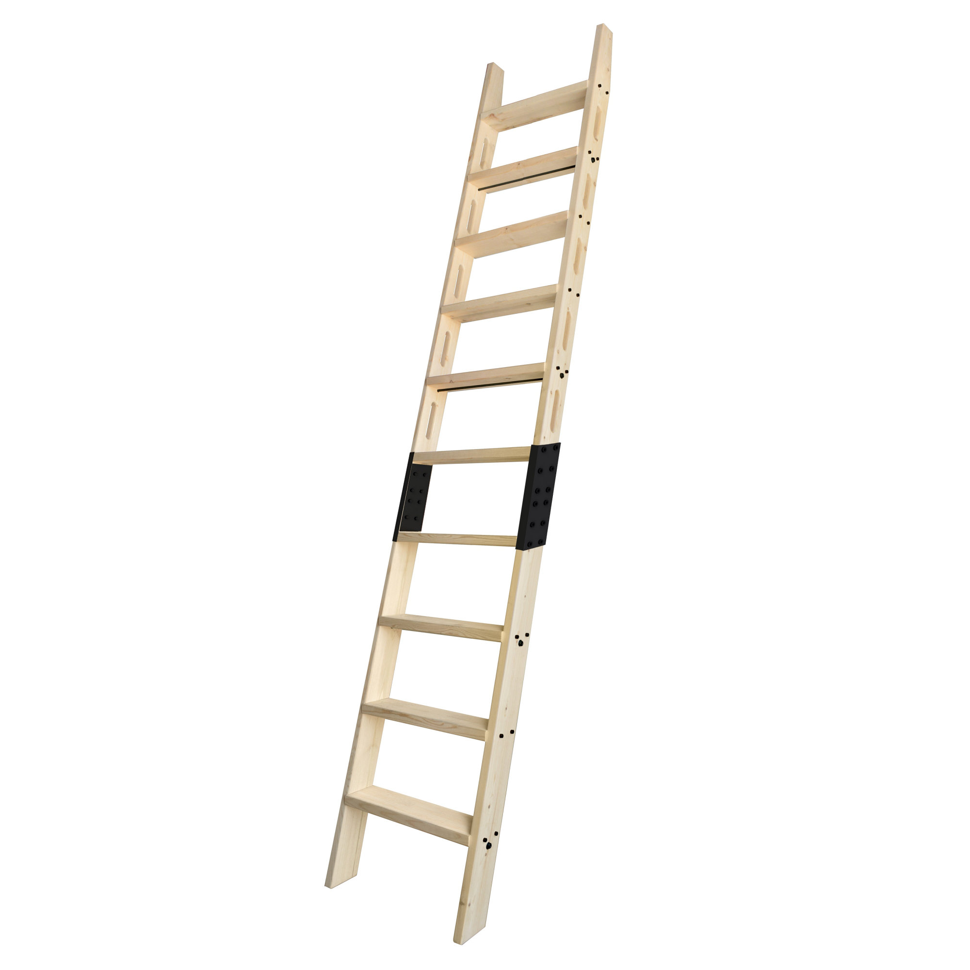 WFX Utility™ Natural Knotty Pine Wood Sliding Library Sliding Step ...