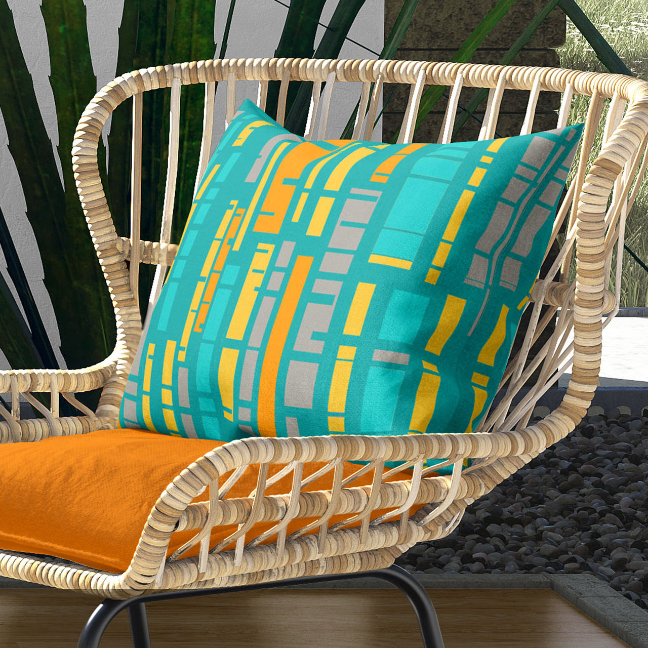 Crash Pad Designs Outdoor Pillows Geometric Indoor/Outdoor Reversible ...