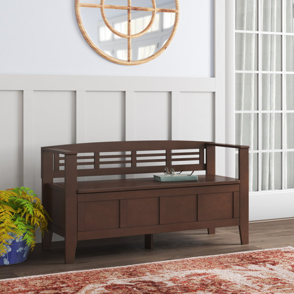 Simpli Home Adams Solid Wood Entryway Lift Top Storage Bench & Reviews ...