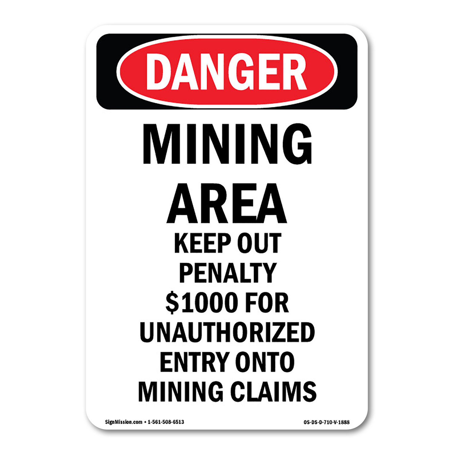 SignMission Portrait Mining Area Keep Out Decal 14" X 10" | Wayfair