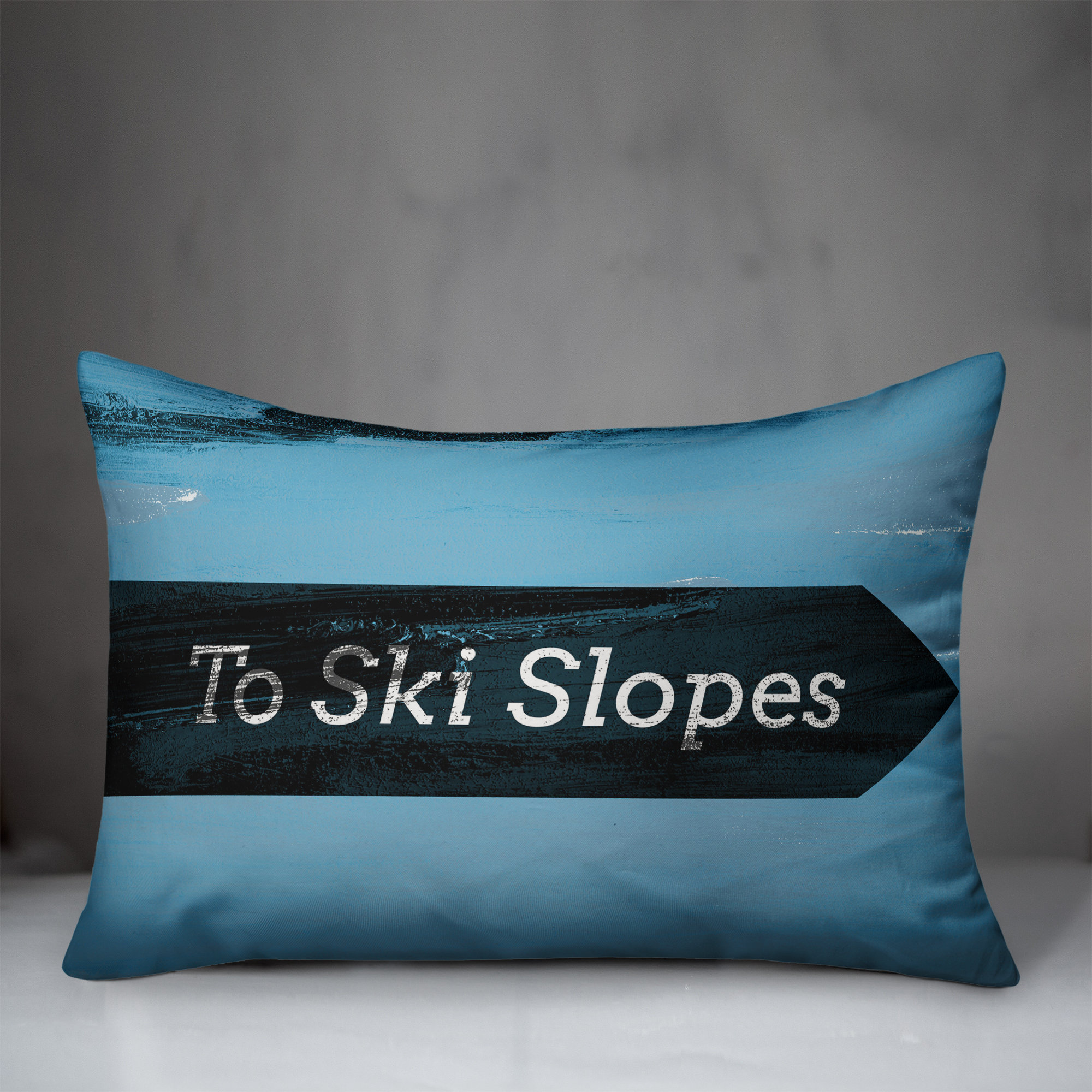 Designs Direct Creative Group Ski Slopes Arrow Sign Rectangular Pillow ...