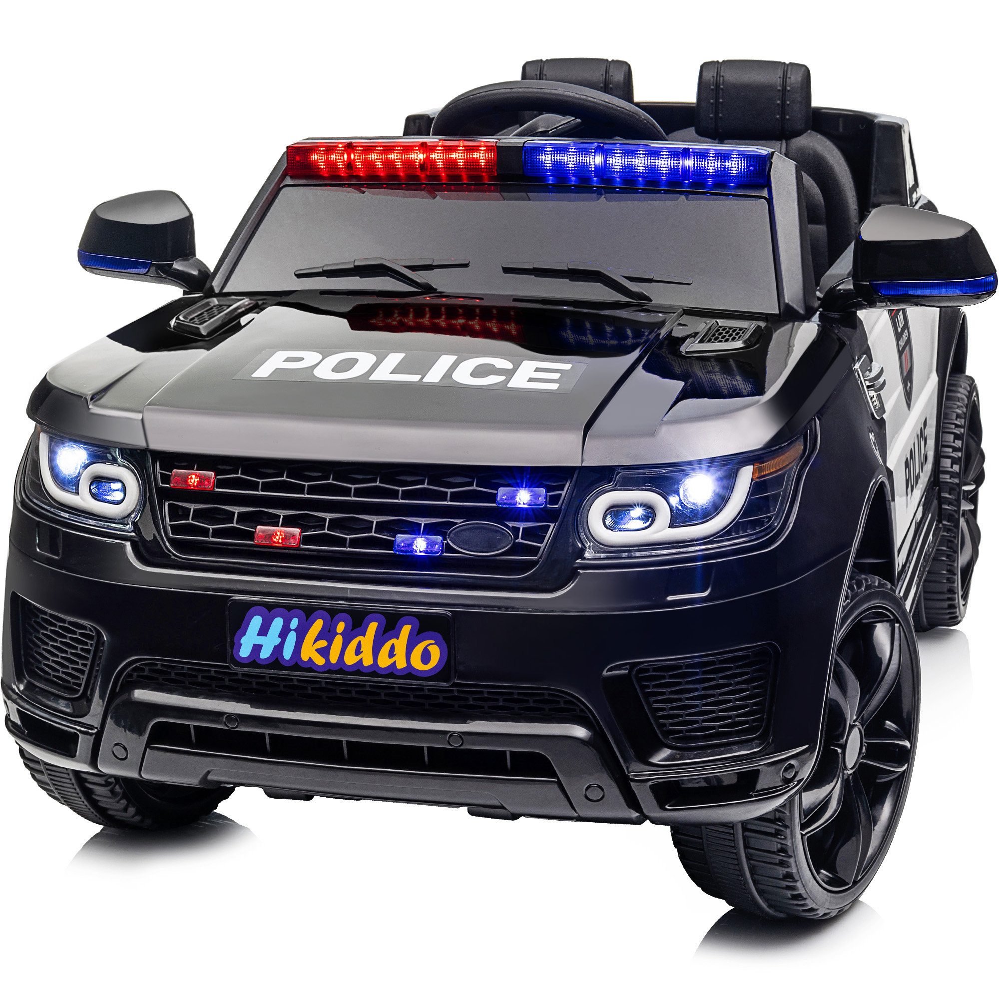 Hikiddo Electric Police Car for Kids, 24V Kids Ride on Toys w/ 400W ...