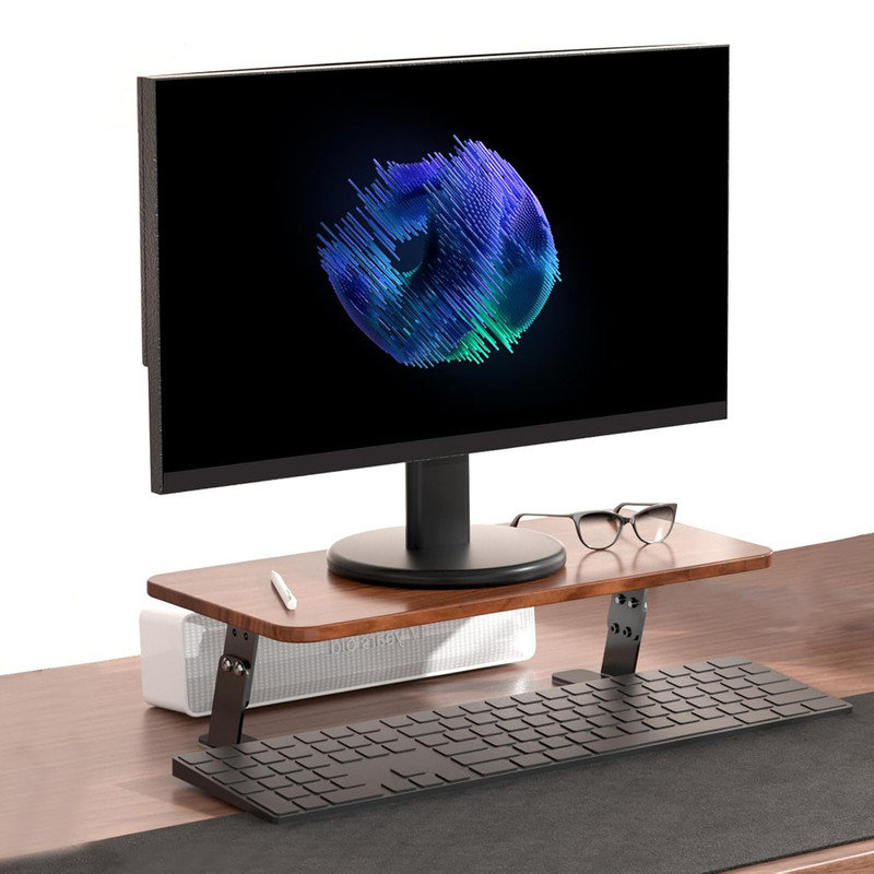 Latitude Run® Desk Wood Adjustable Monitor Stand: Office Stylish ...