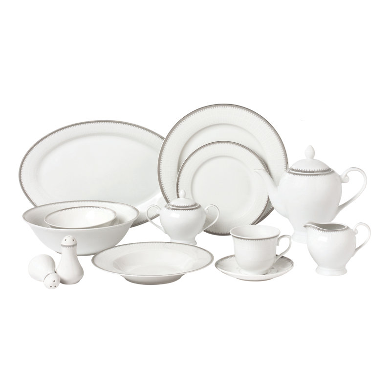 Lorren Home Trends Porcelain China Dinnerware Set - Service for 8 ...
