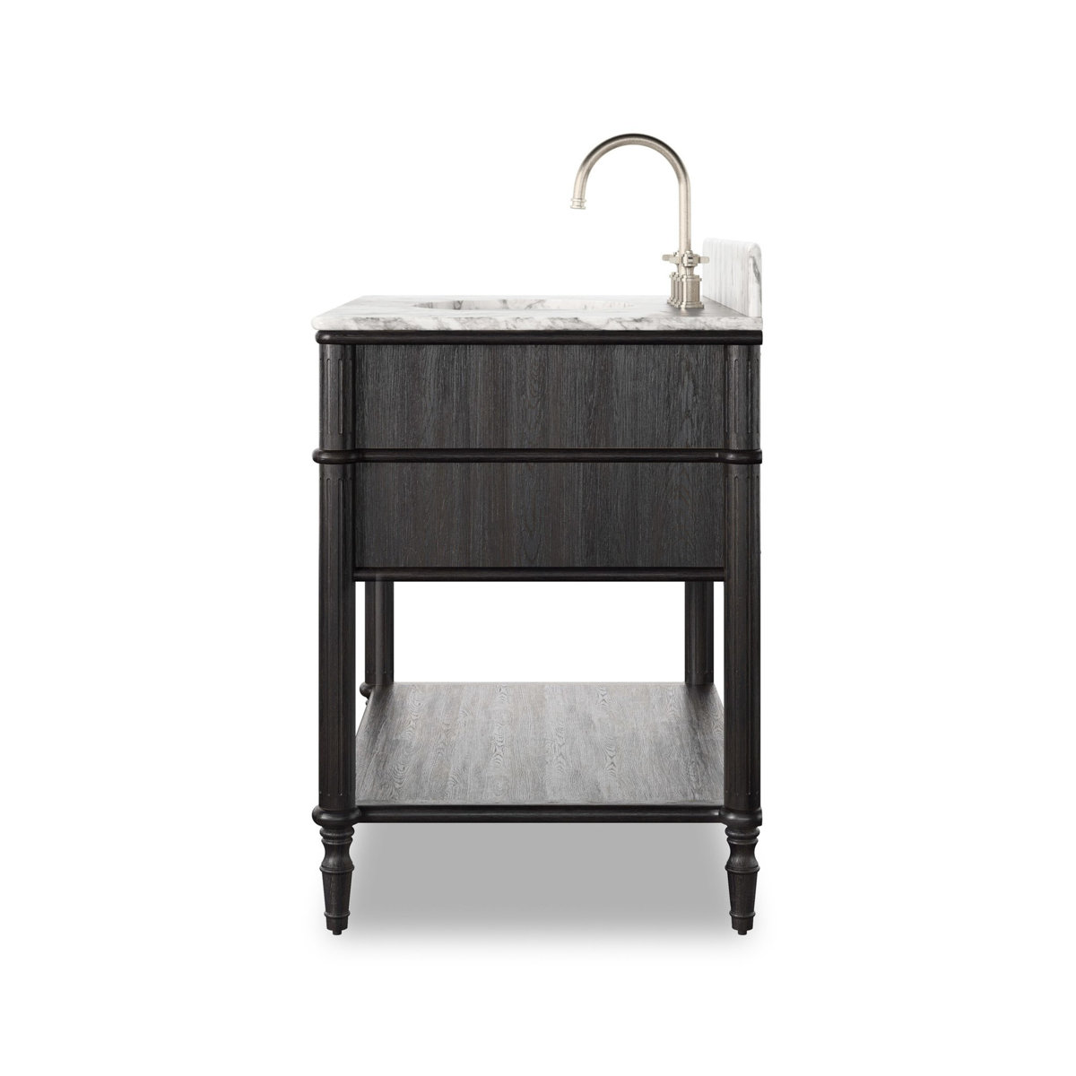 Four Hands Toulouse Single Vanity-Satin Black Veneer | Perigold