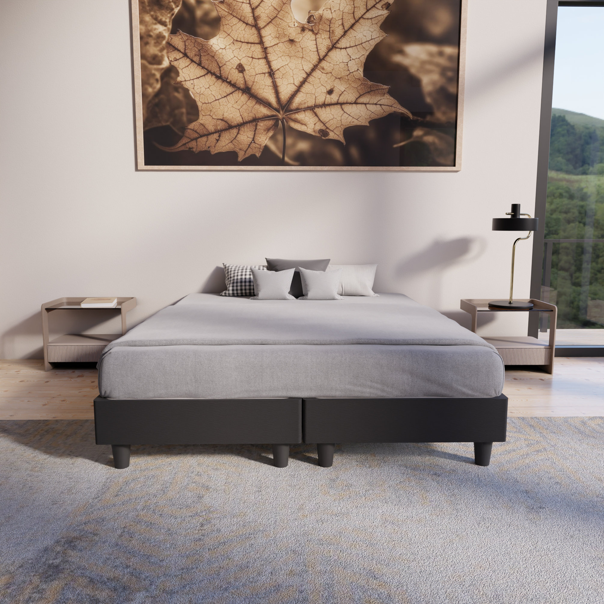 White Noise 4" Wood Foldable Box Spring/Foundation With Legs For ...