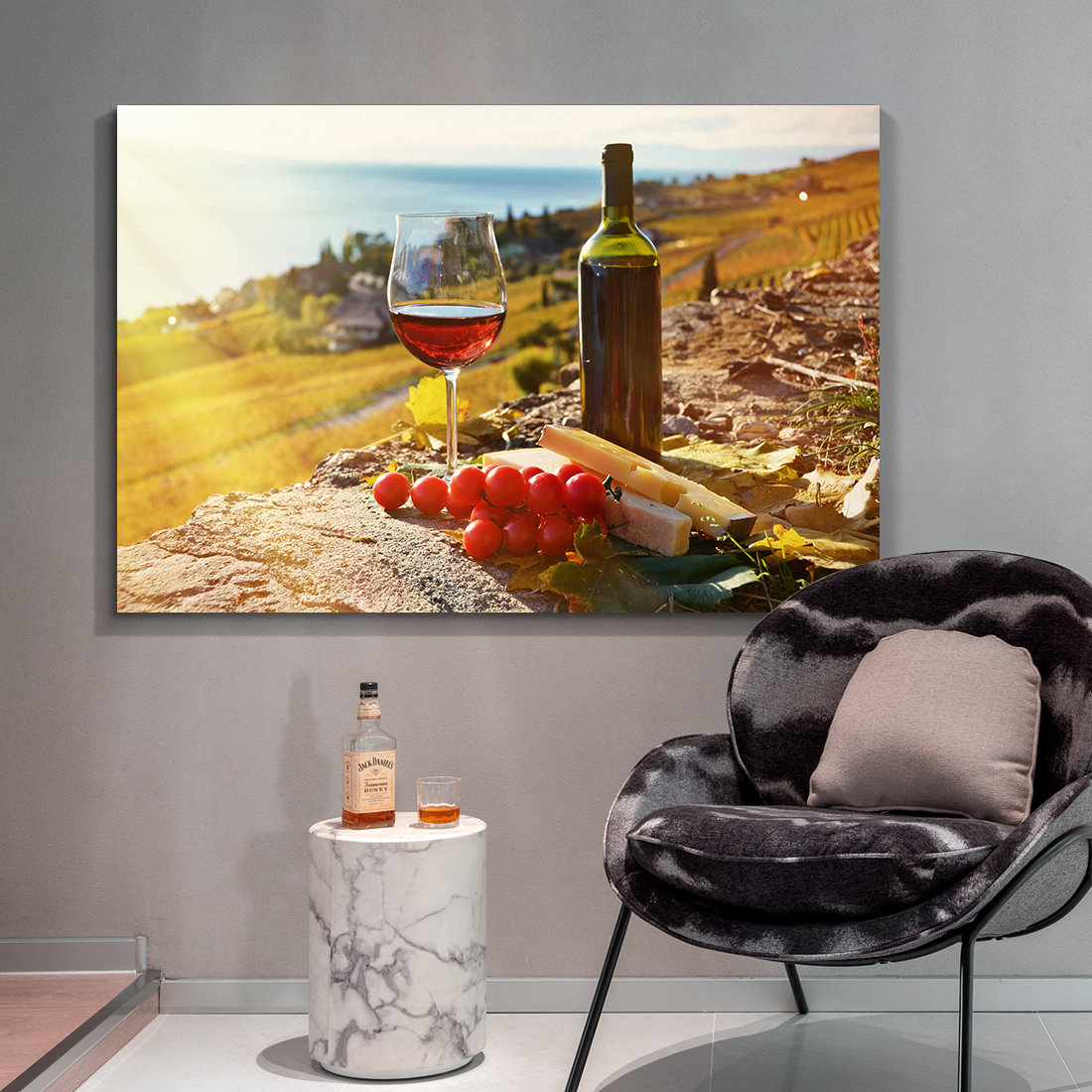 Ebern Designs Faska Wine On Canvas Painting | Wayfair