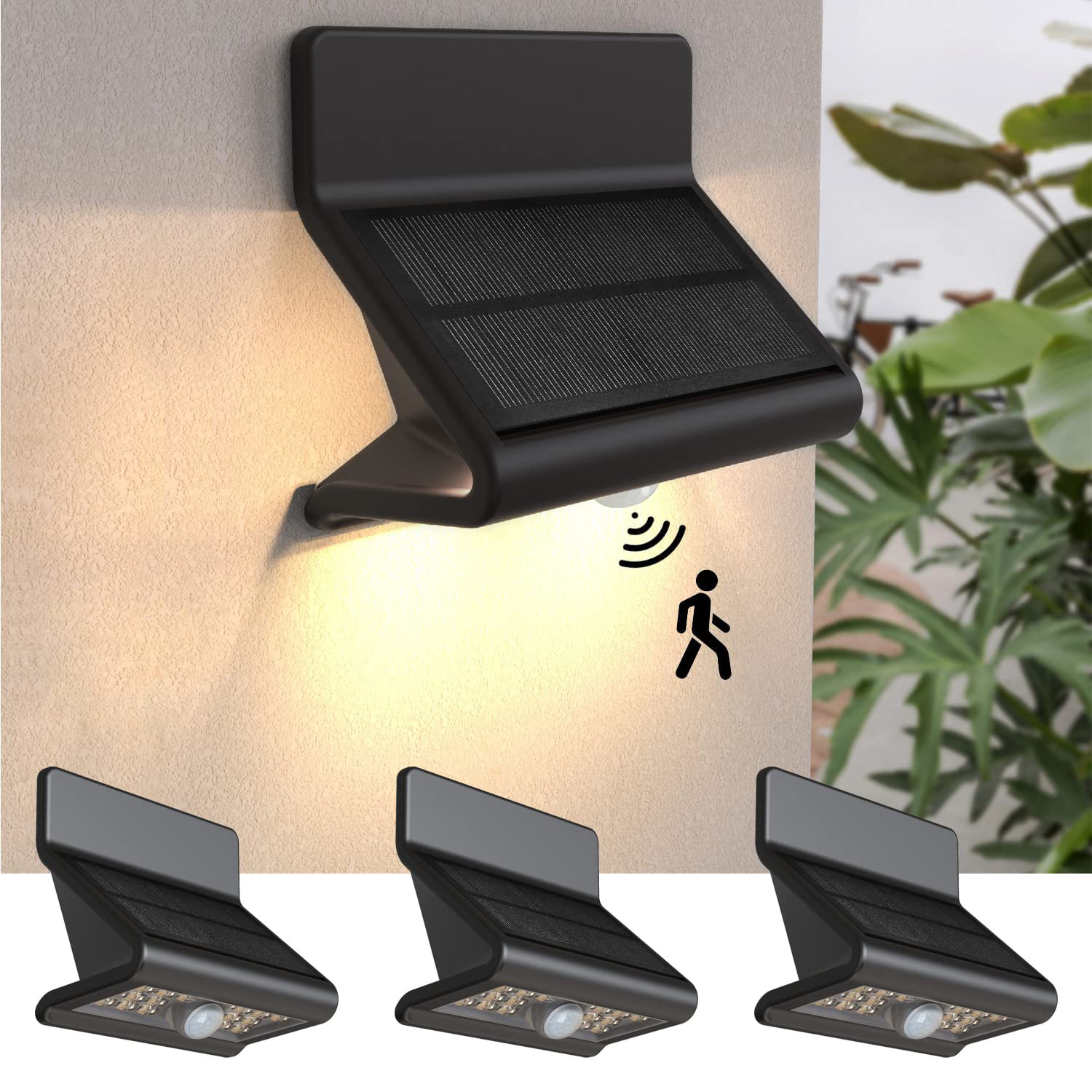 HD FLOORING, INC. Motion Sensor Outdoor Lights, Solar Wall Light With ...