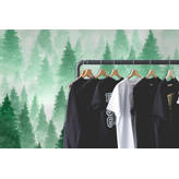 Wrought Studio Frey Removable Hand Drawn Landscape Foggy Forest 7.92' L ...