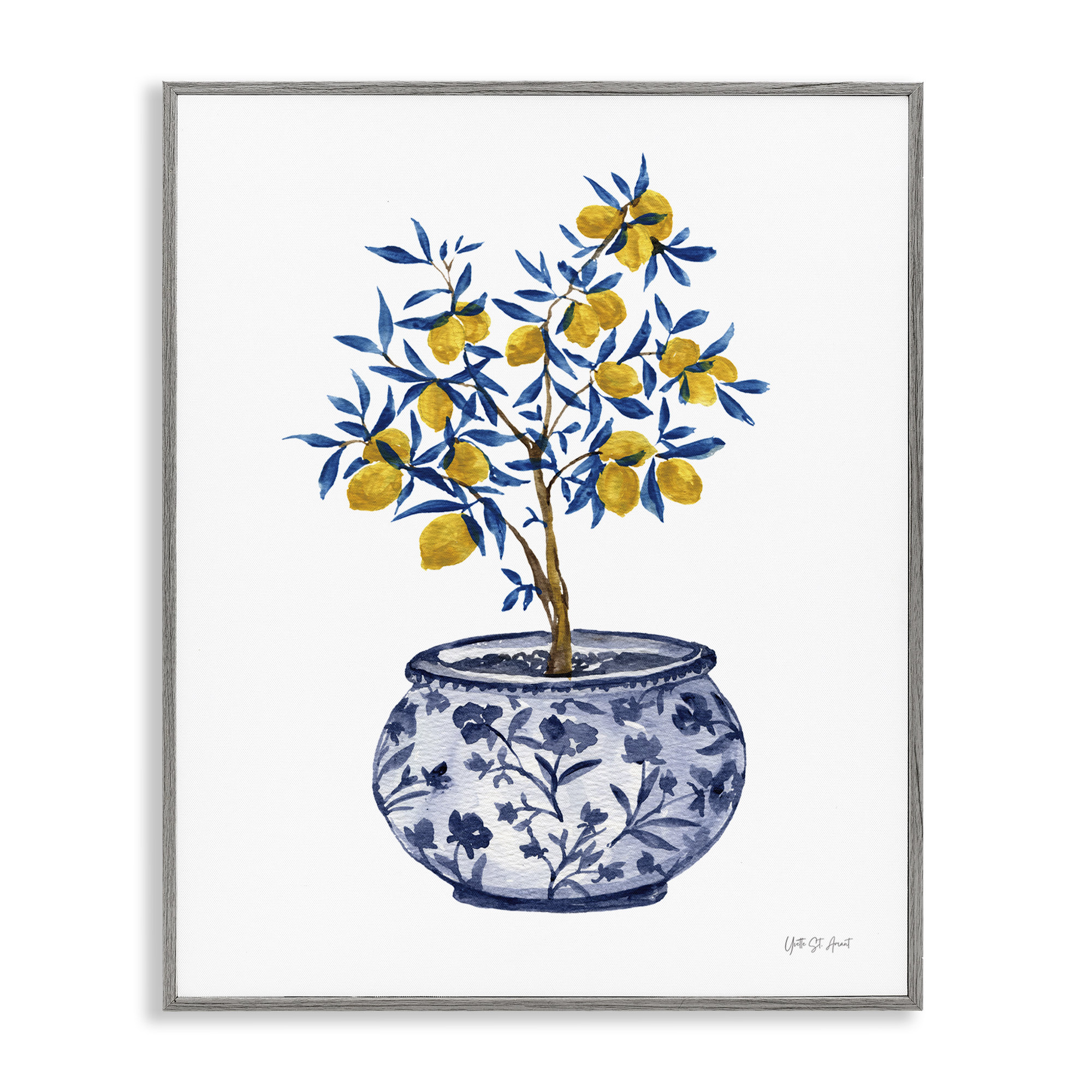 Fleur De Lis Living Lemon Tree in Chinoiserie Giclee Art by Yvette St ...