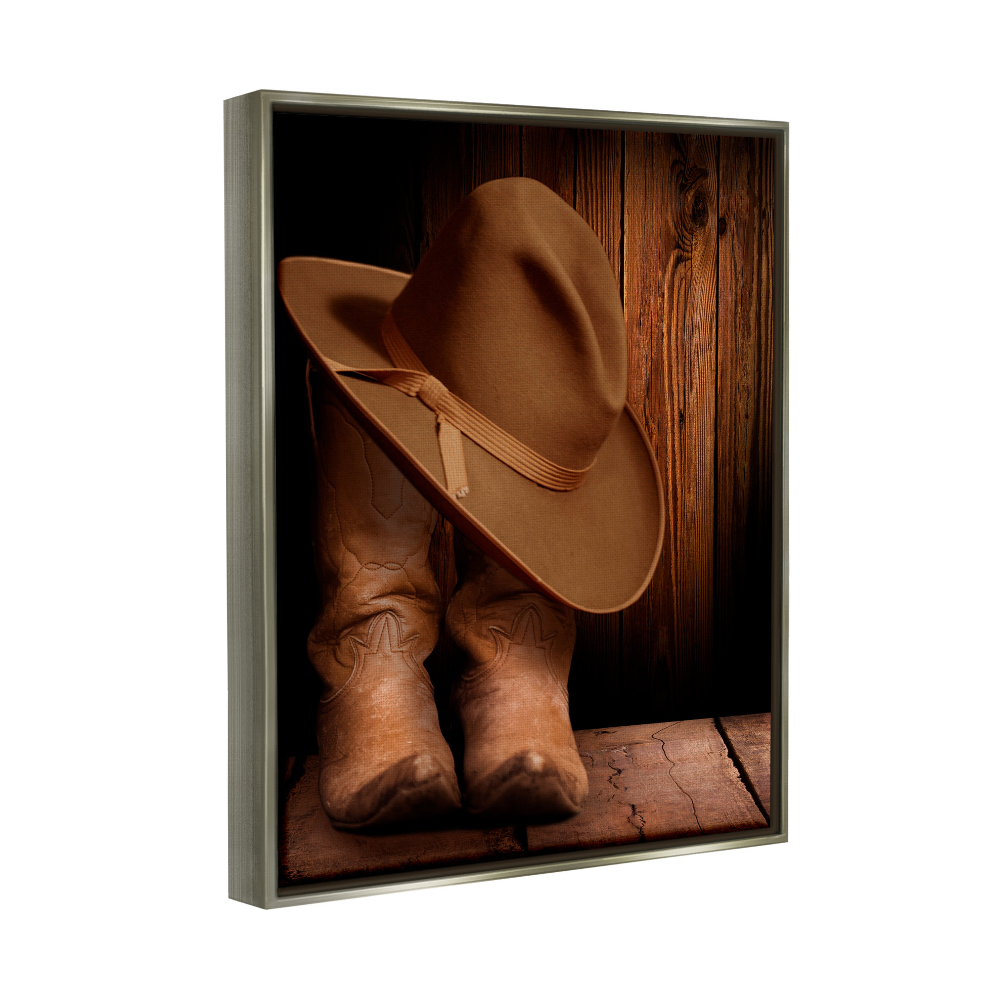 Union Rustic Cowboy Boots & Hat Framed On Canvas by Marcus Prime | Wayfair