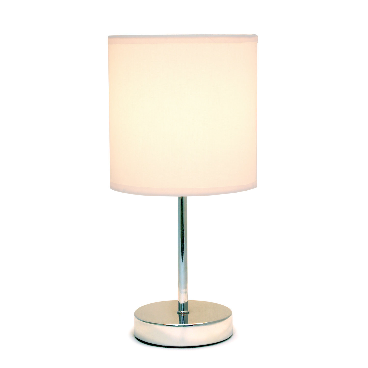 Ebern Designs Chrome Mini Basic Table Lamp with Fabric Shade | Wayfair