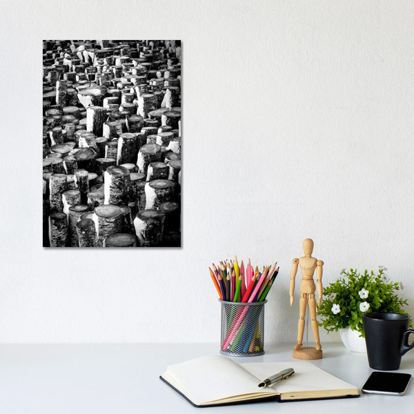 Alpen Home Upright Logs by Nik Rave - Wrapped Canvas Art Prints ...