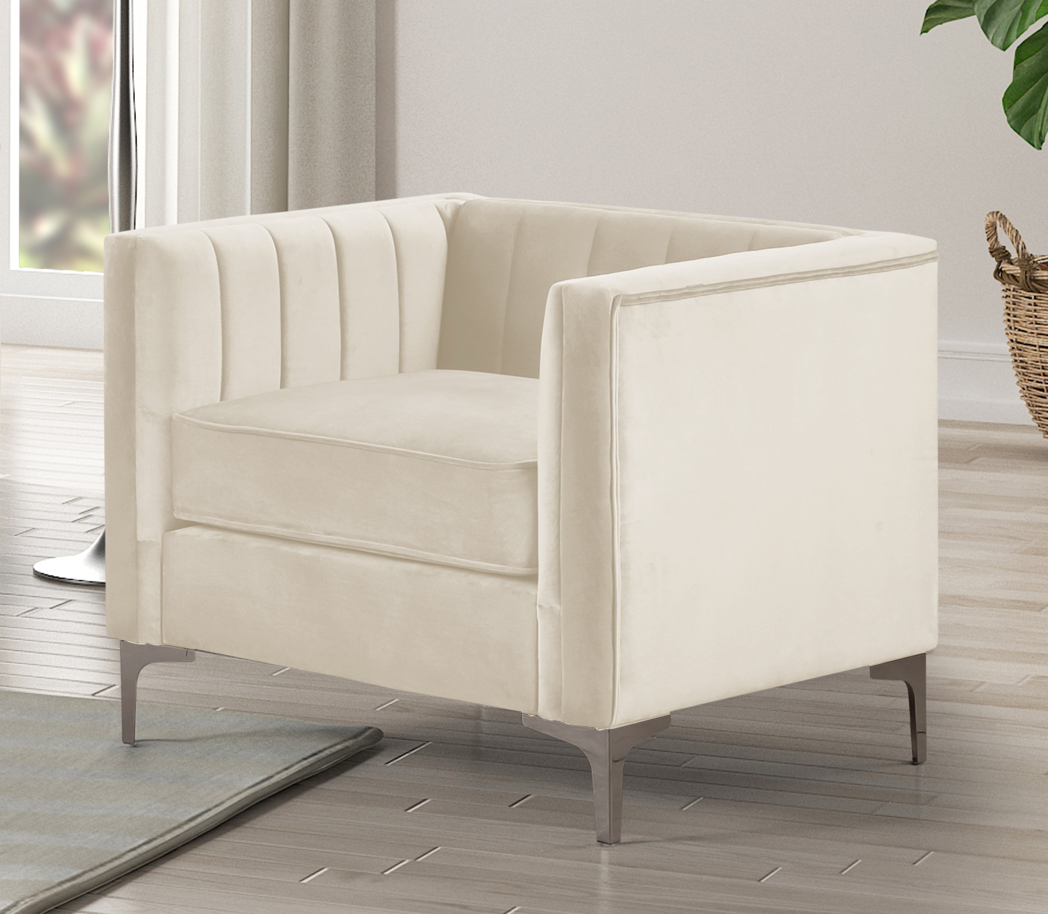 Everly Quinn Louis 83.82Cm Wide Velvet Club Chair & Reviews | Wayfair