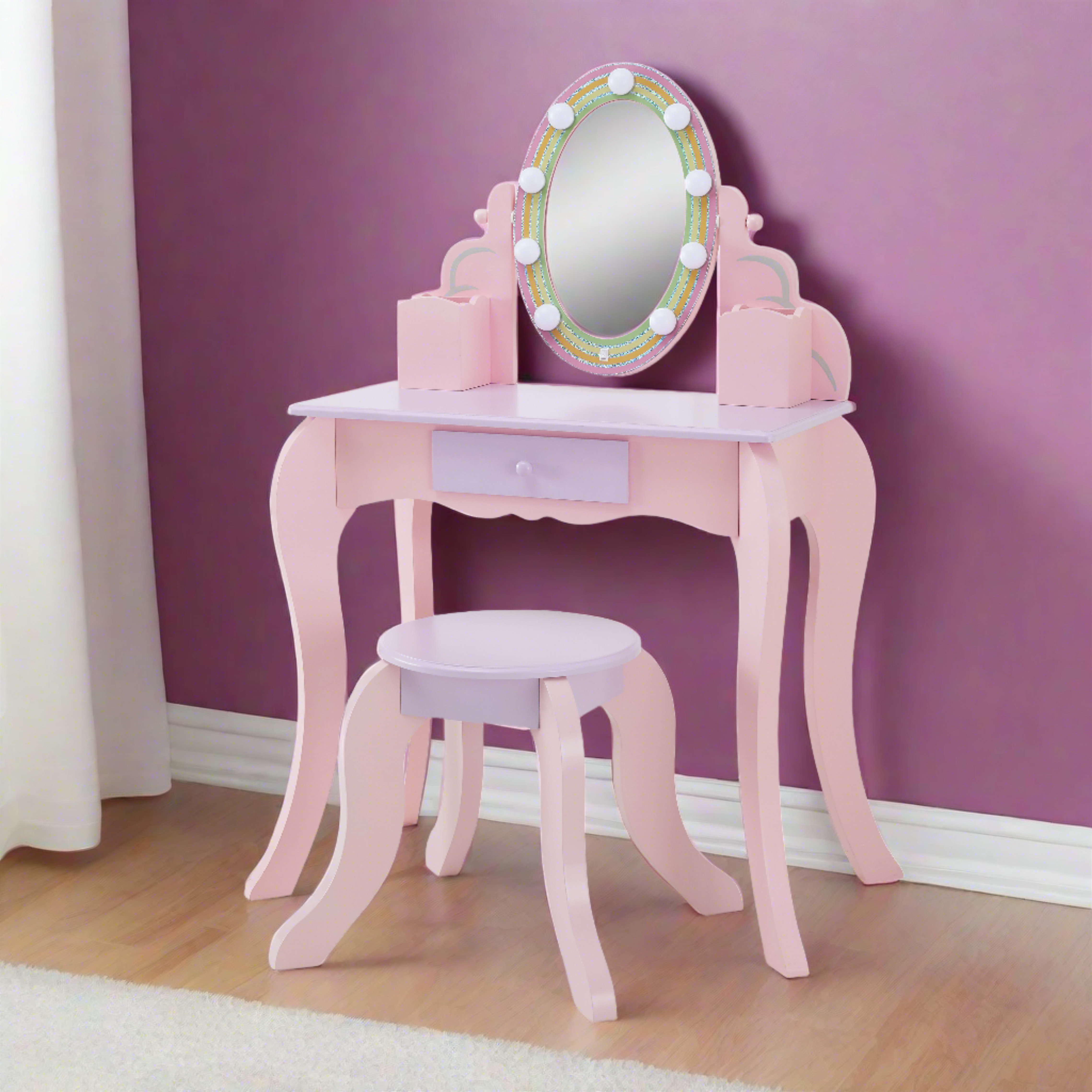 Teamson Kids Little Princess Rapunzel Vanity With LED Mirror | Wayfair