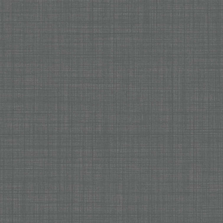 17 Stories Gerell Plain Weave Texture Dark Grey Paper 10m x 53cm Matte ...