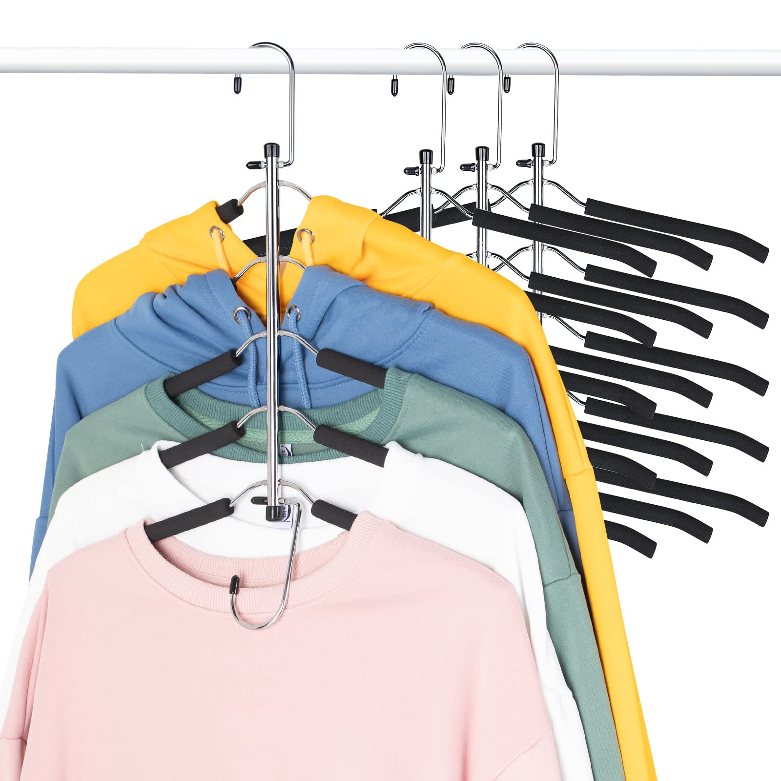 Rebrilliant 5-In-1 Heavy Duty Multi-Layer Non-Slip Hangers For Coats 4 ...