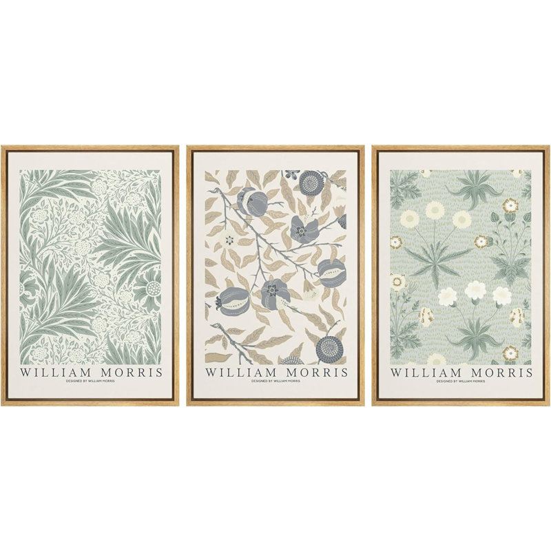 IDEA4WALL Classical Artwork William Morris Green Flower Market ...