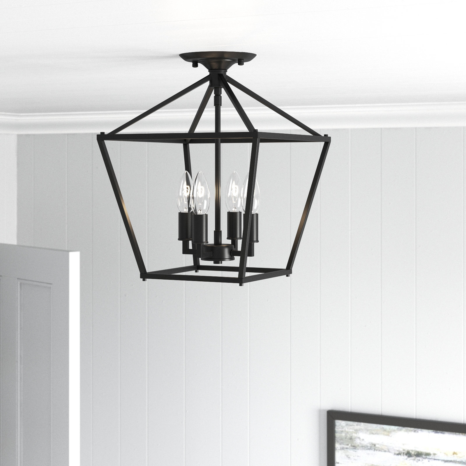 Laurel Foundry Modern Farmhouse Drexil 4 -Light 12" Semi Flush Mount ...