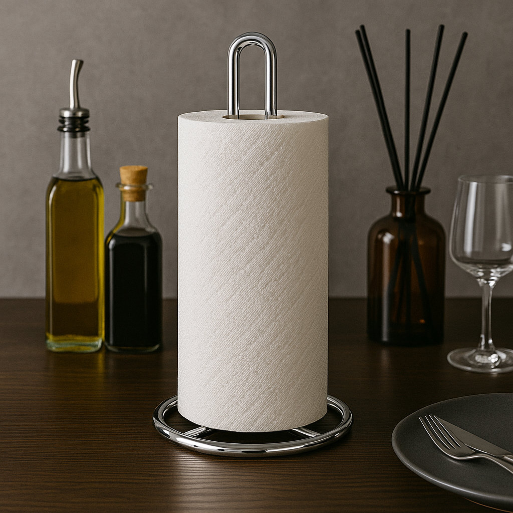Creative Home Chrome Works Heavy Duty Metal Wire Upright Paper Towel ...