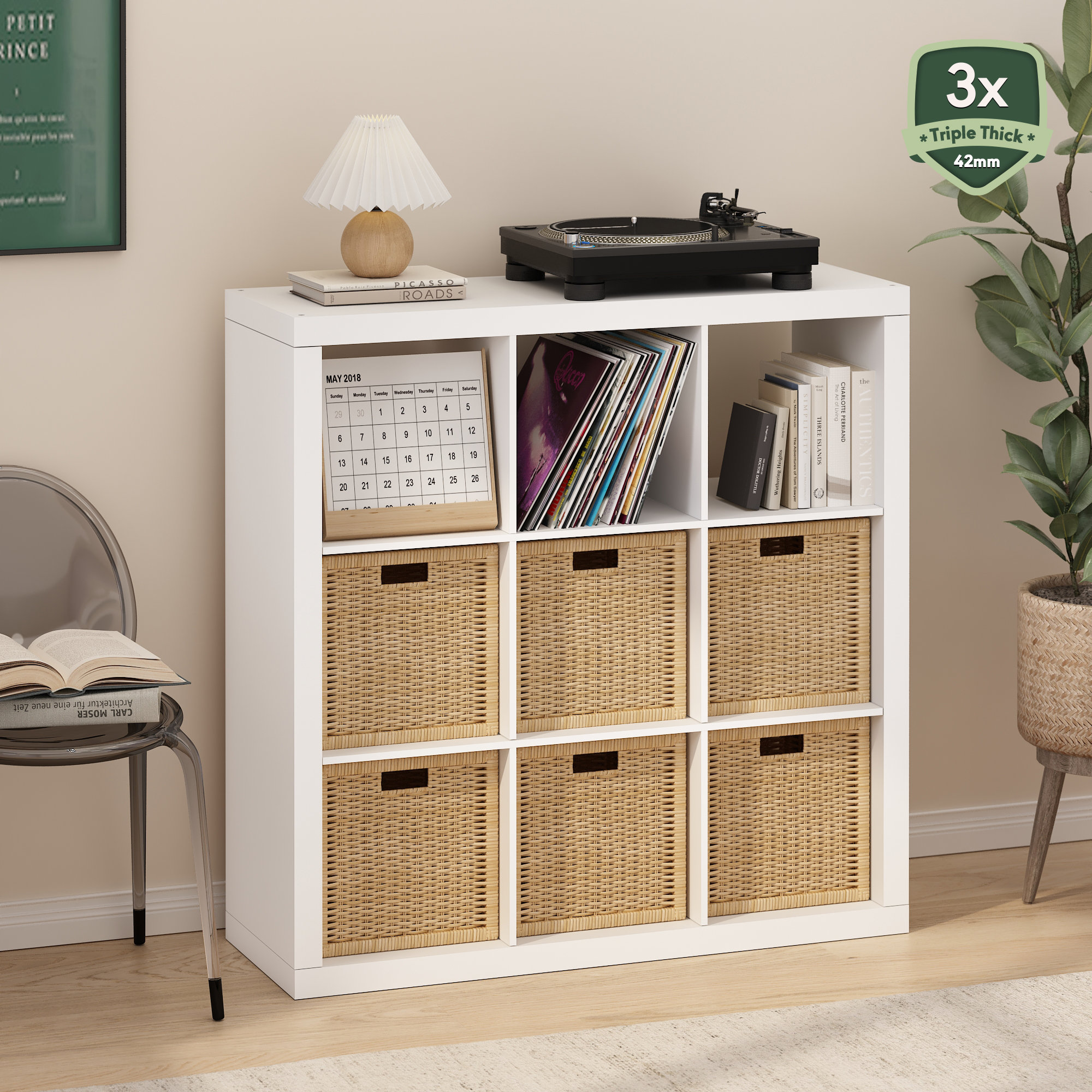 Ebern Designs Cubicle Extra Thick Frame Decorative Cube Storage ...