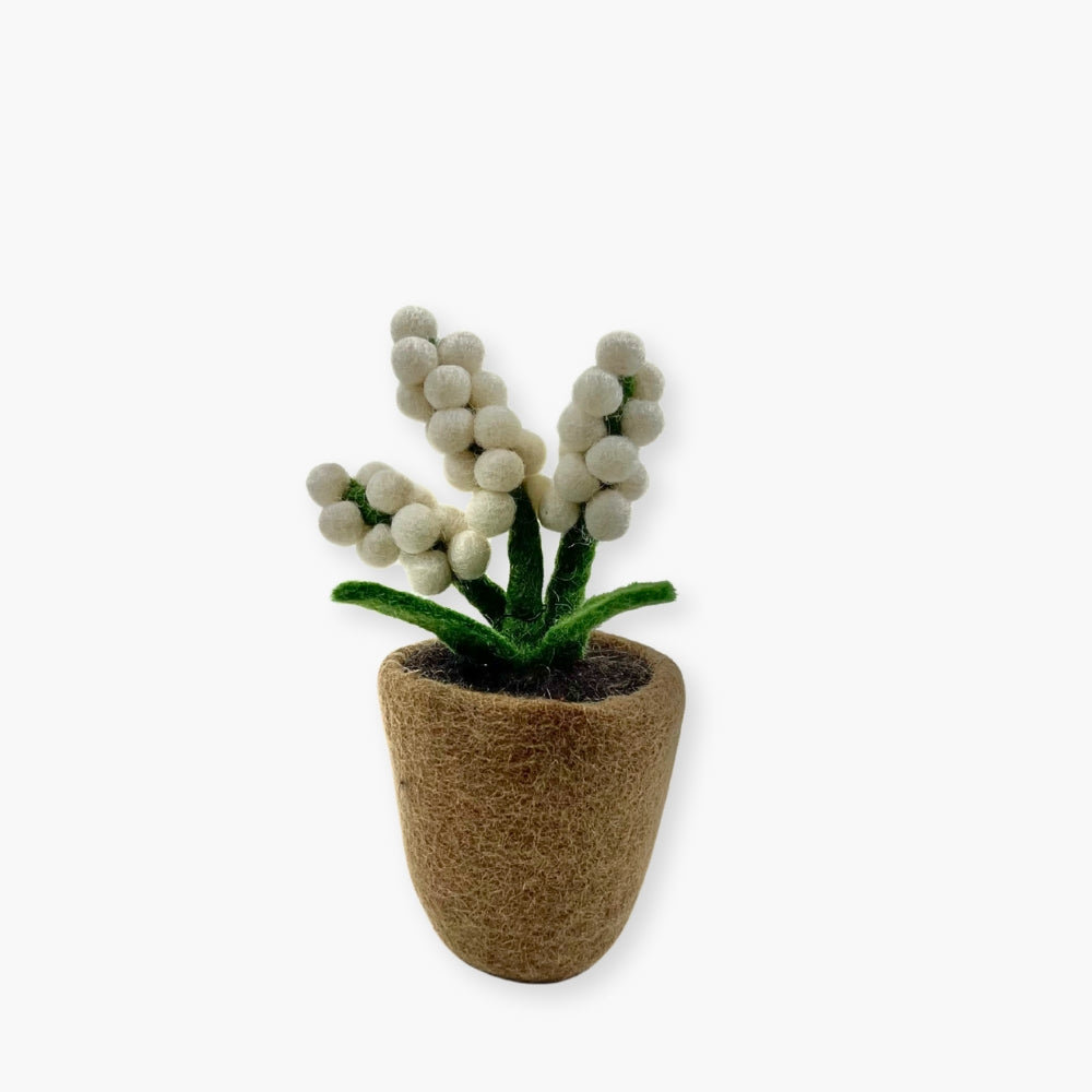 Humble Hilo Handmade Felt Flower Pot, Berry Flower, Blue, Small | Wayfair