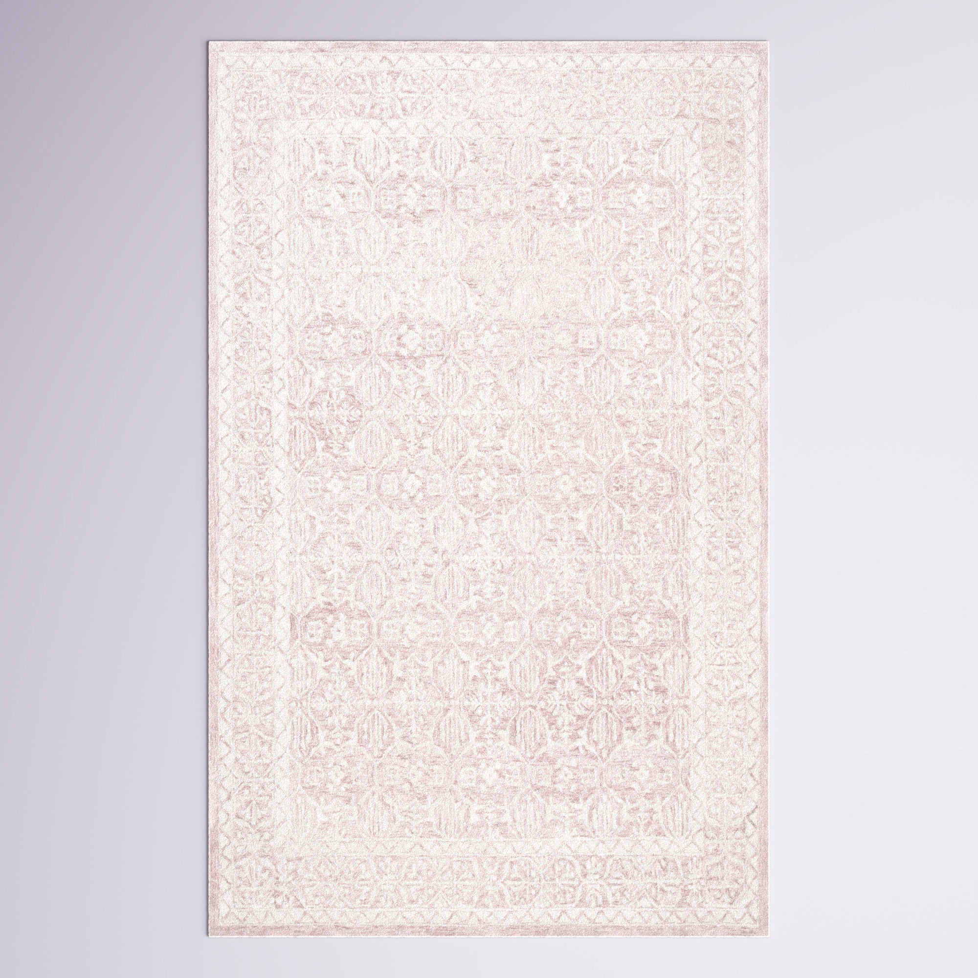 Langley Street Kyndall Oriental Handmade Tufted Wool Pink/Ivory Area ...