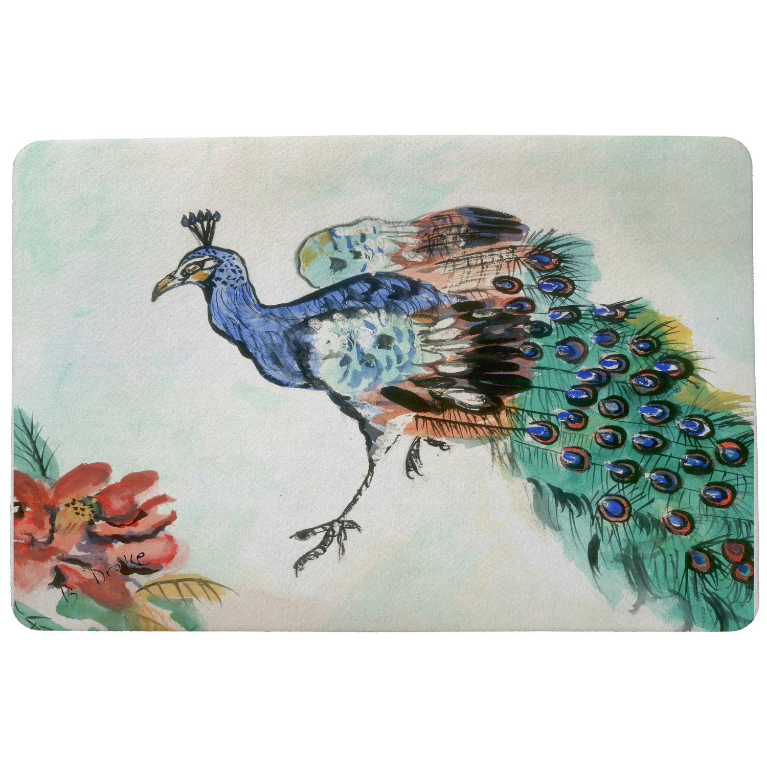 Winston Porter Simonds Peacock Non-Slip Door Mat & Reviews | Wayfair