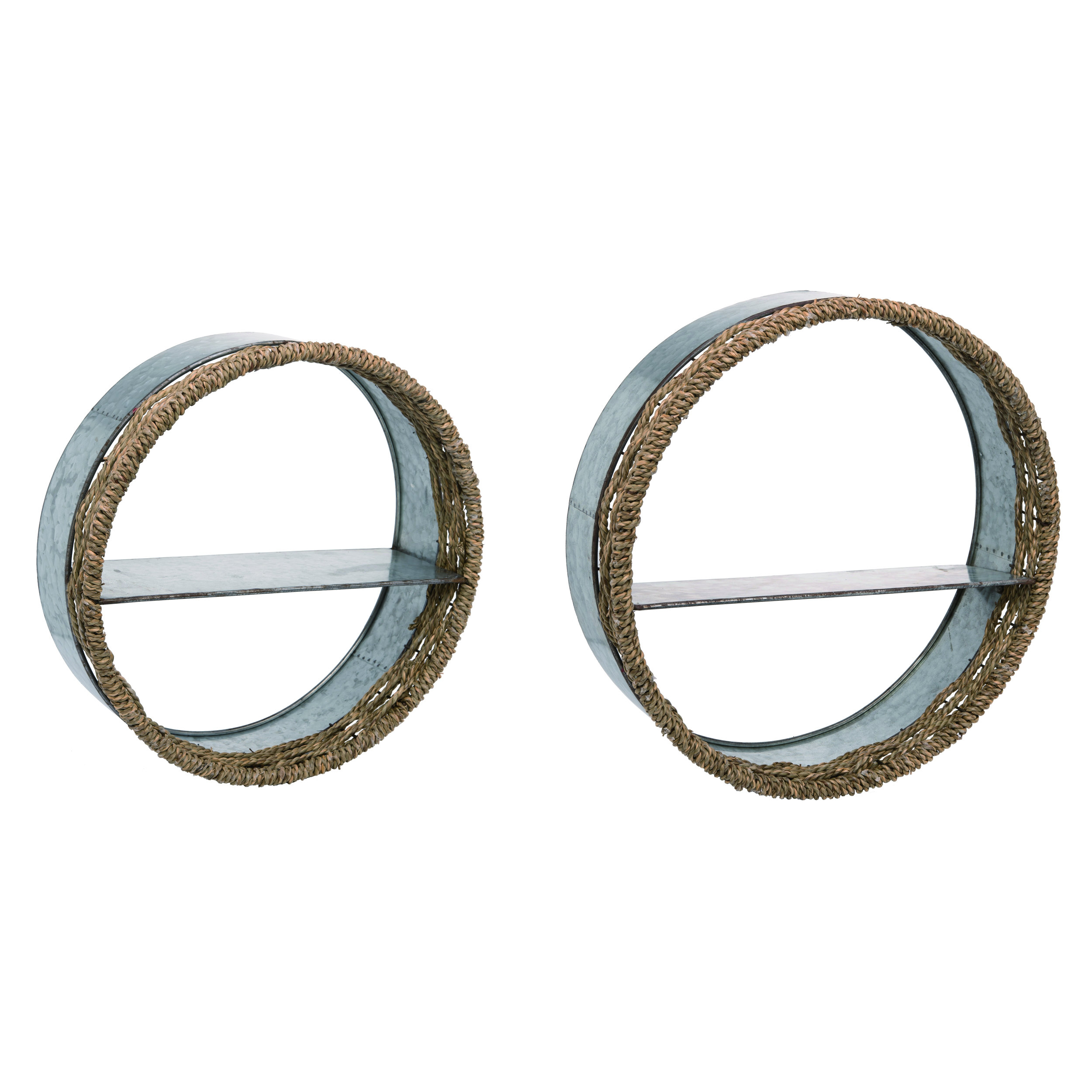 August Grove® Metal 18.25 in. Gray Spring Circle Wall Art Set of 2 ...