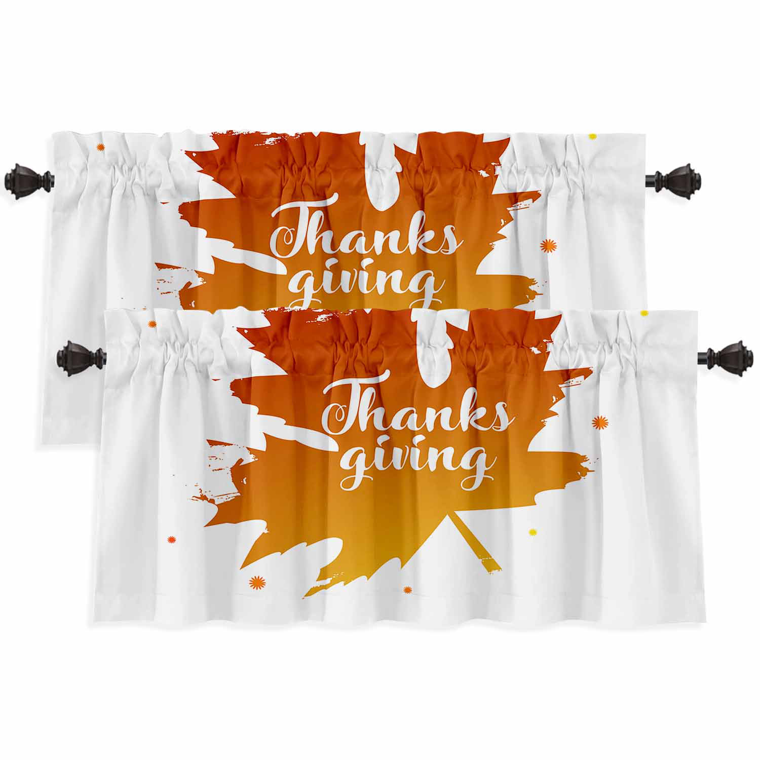 Ophelia & Co. Orange 52"W Thanksgiving of Autumn Banner Window Valance ...