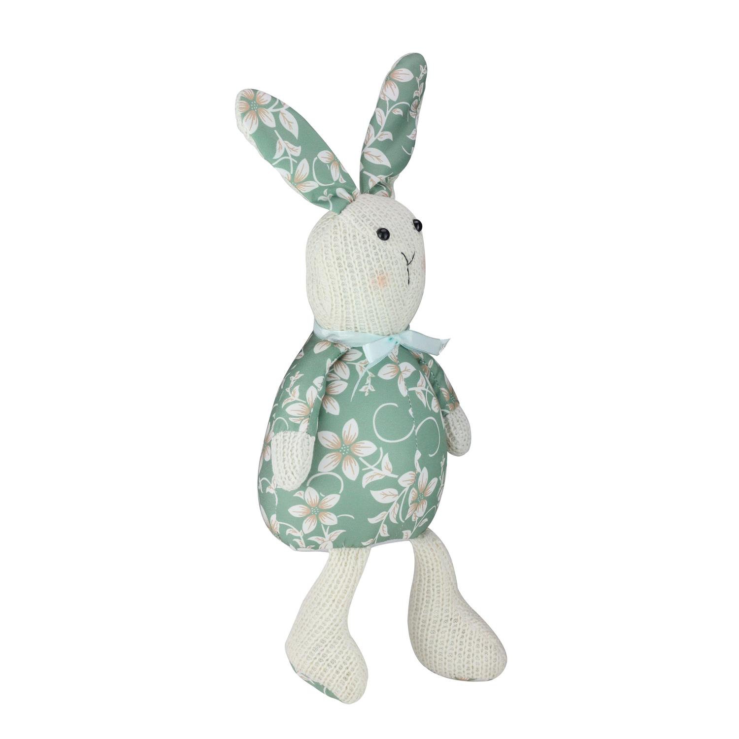 Northlight Seasonal 17" Green and White Floral Easter Bunny Rabbit ...