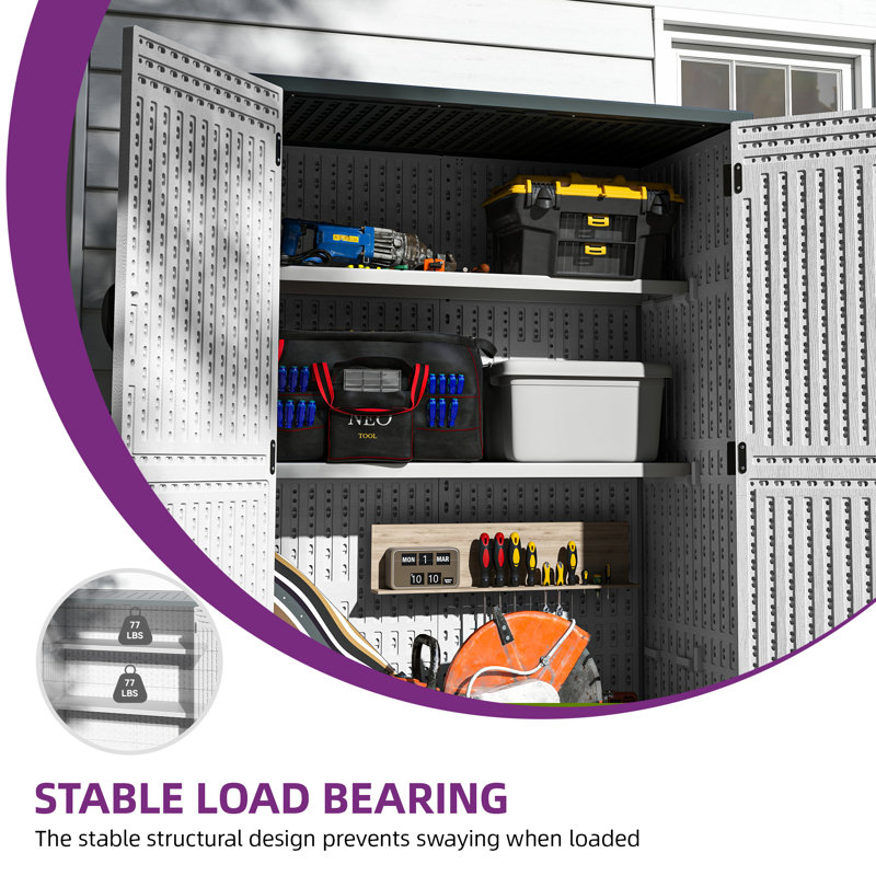 Edrosie Inc 2-Piece Outdoor Storage Rack, Horizontal Shelves for ...