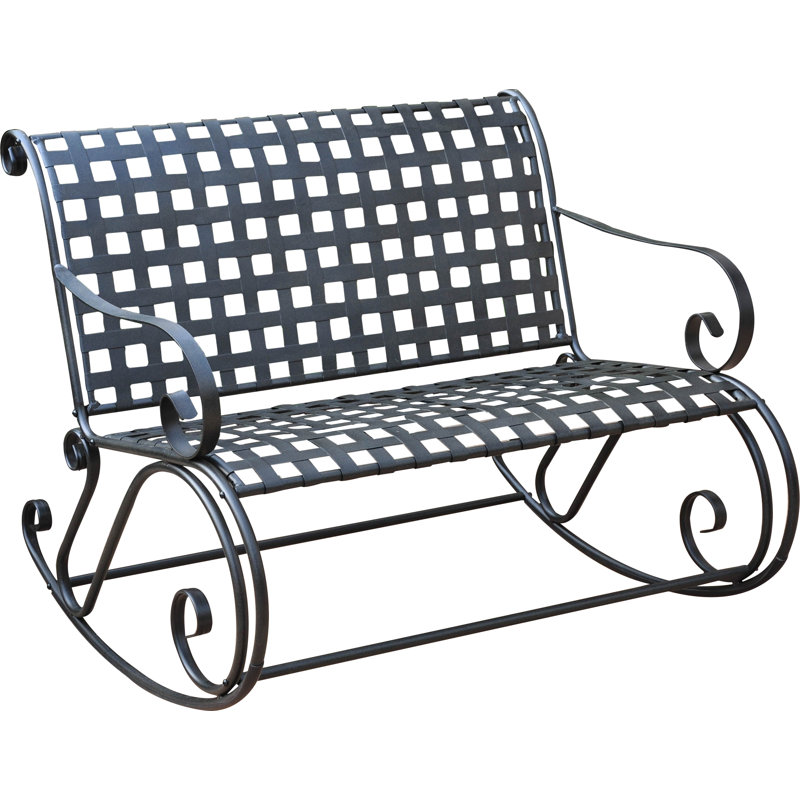 Fleur De Lis Living Outdoor Nocona Rocking Metal Bench & Reviews | Wayfair