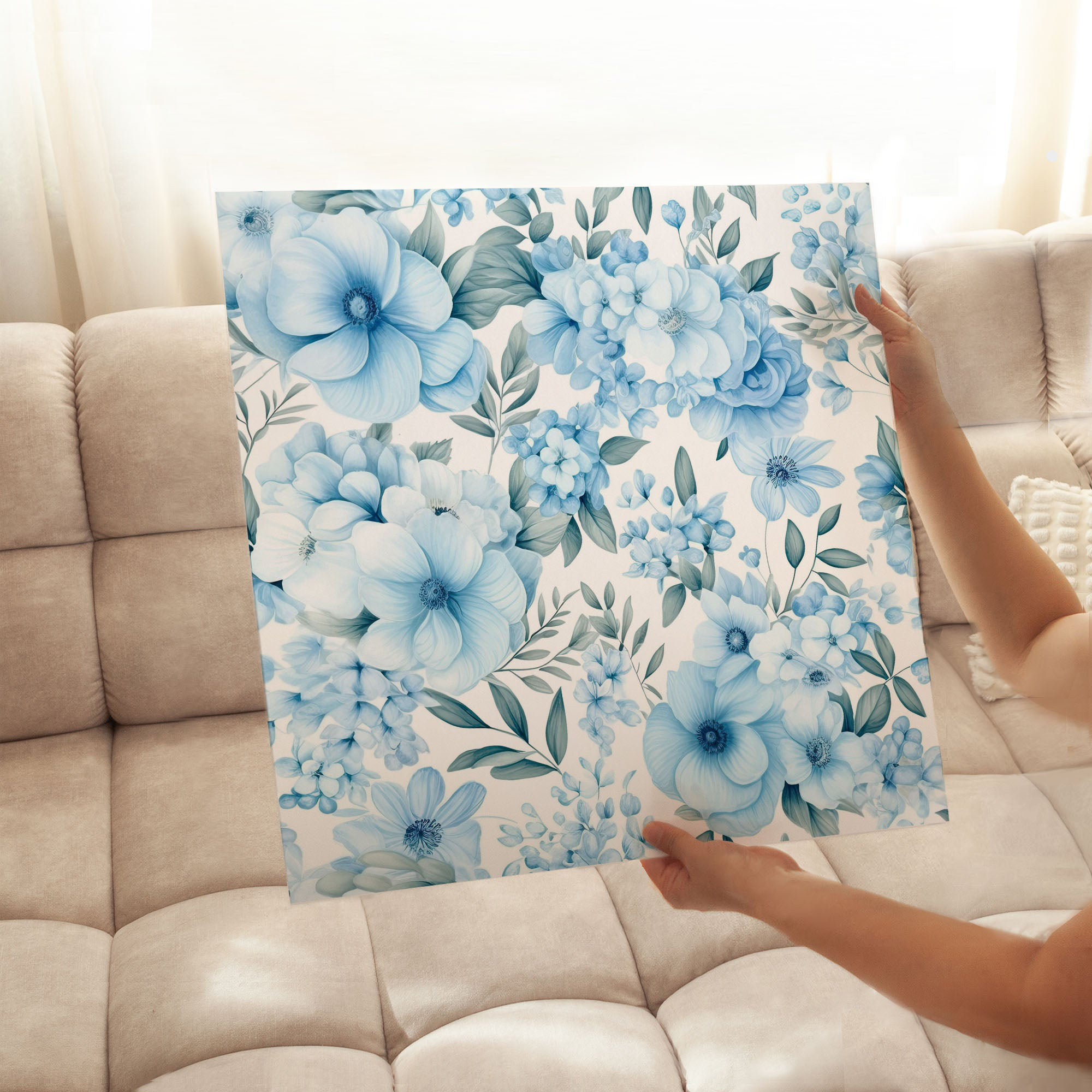 Winston Porter Floral Blue Flower Cottagecore Pattern II Cottage ...