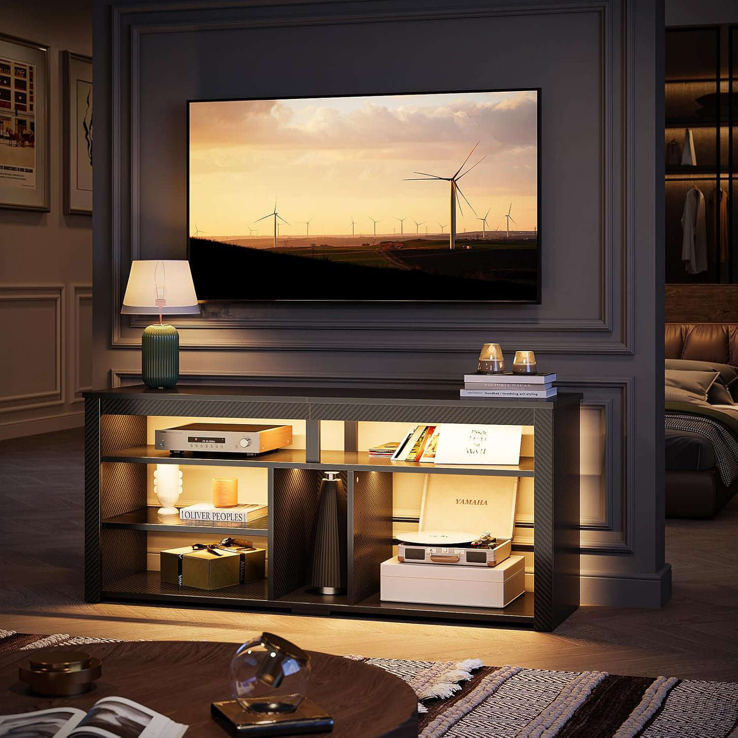 Brayden Studio Tall TV Stand, Gaming TV Console With Storage For PS5 ...