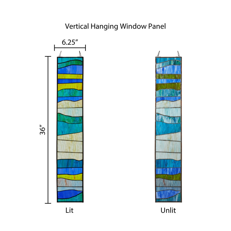 Wrought Studio™ 36"H Oversized Geometric Stained Glass Window Panel ...
