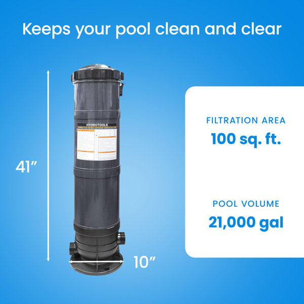Swimline HydroTools 100 Sq Ft Sure Flo Cartridge Pool Filter Tank and ...