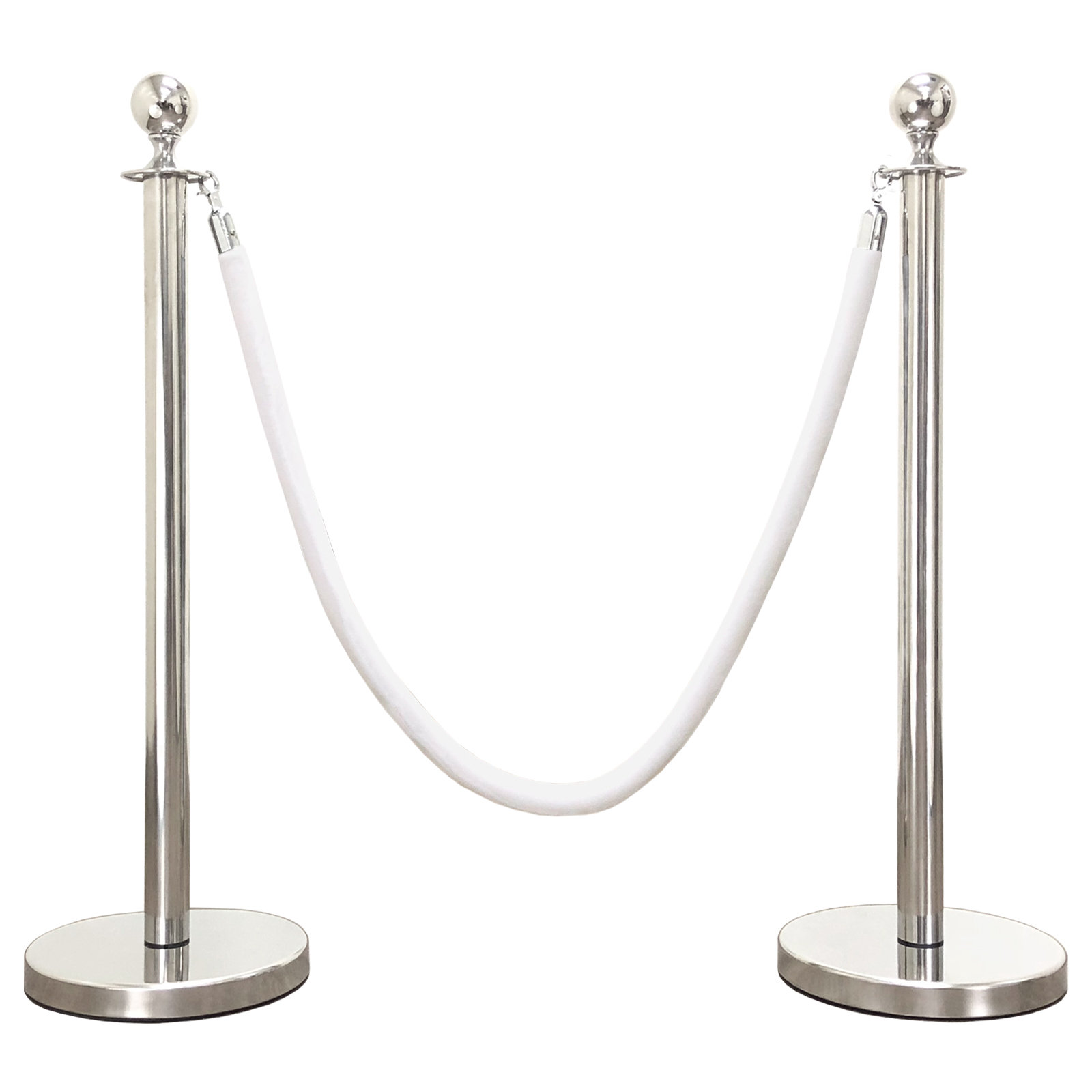 VIP Crowd Control Rope Stanchion (2 Mirror Crown Top/Flat Base + 6 ...
