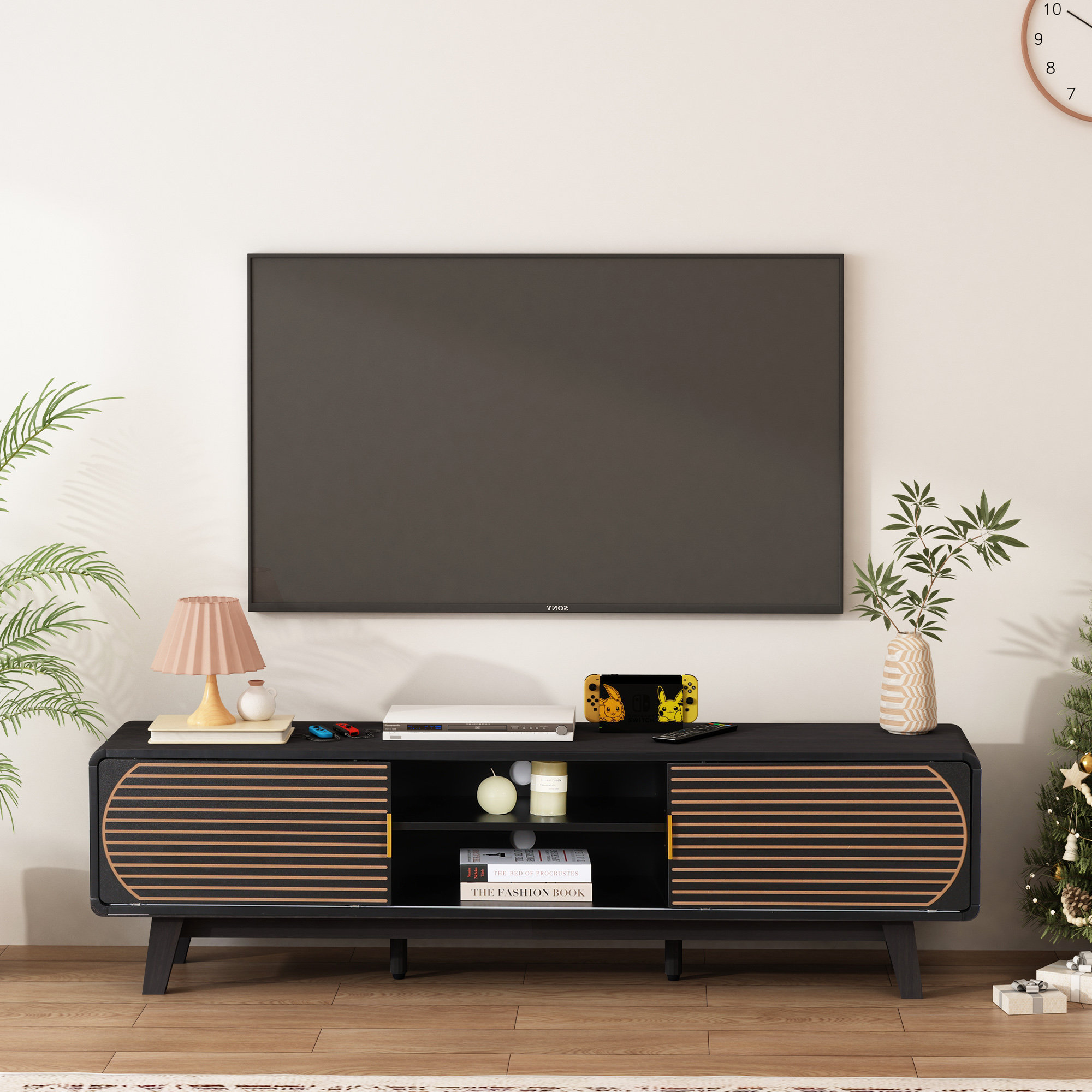 Ebern Designs 62" Media Console, Fluted TV Stand with Storage - Wayfair ...