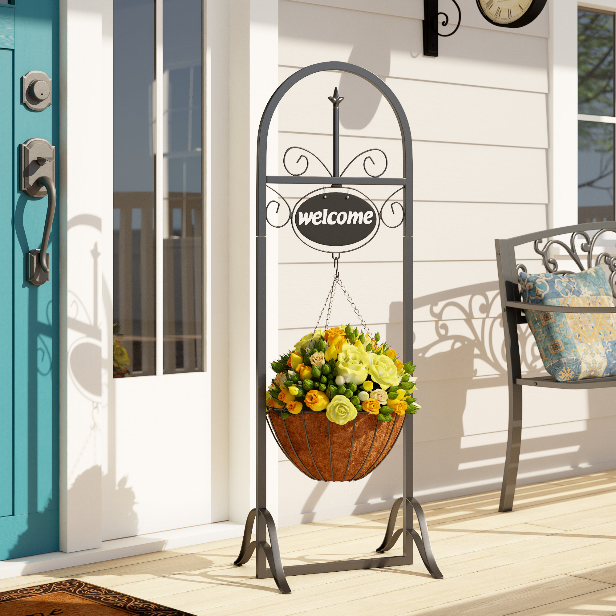 Fleur De Lis Living Lowestoft Outdoor Decorative Welcome Sign with ...