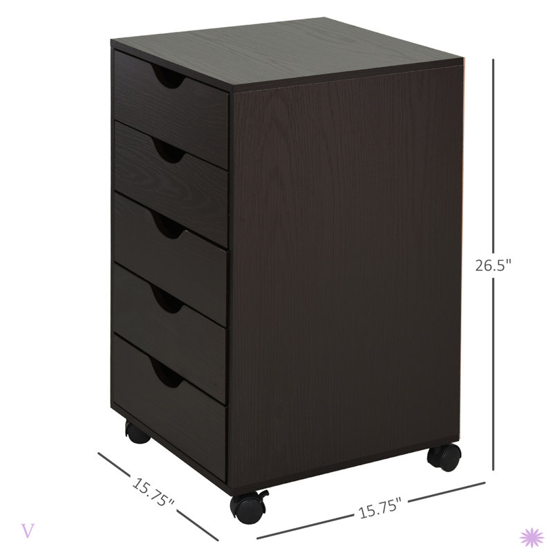 Ebern Designs 5 Drawer File Cabinet Storage Organizer Filing Cabinet ...