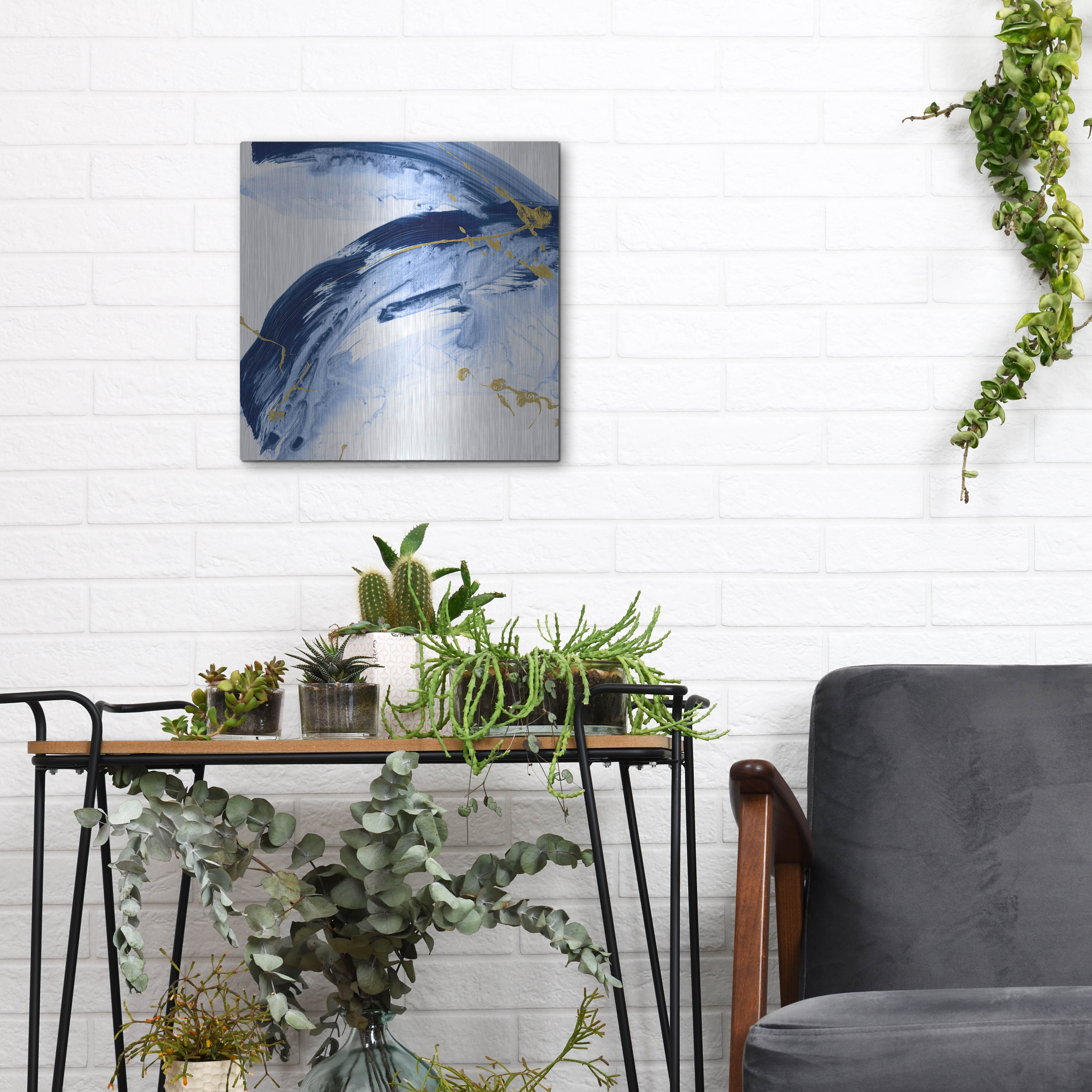 Everly Quinn 'Golden Current 4' by Ethan Harper Metal Wall Art | Wayfair