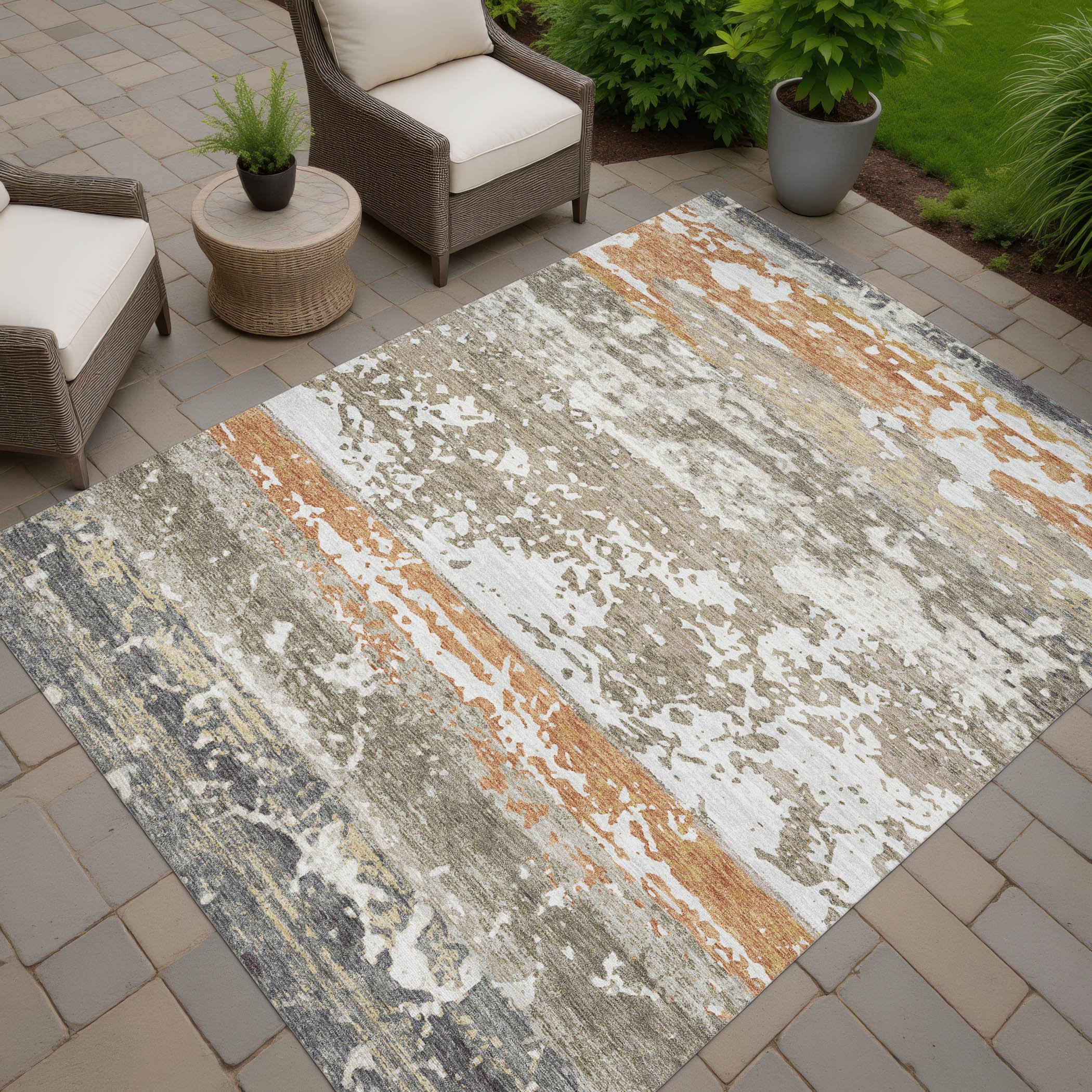 Orren Ellis Machine Washable Indoor/Outdoor Lanphear ACN2398 Stripes ...