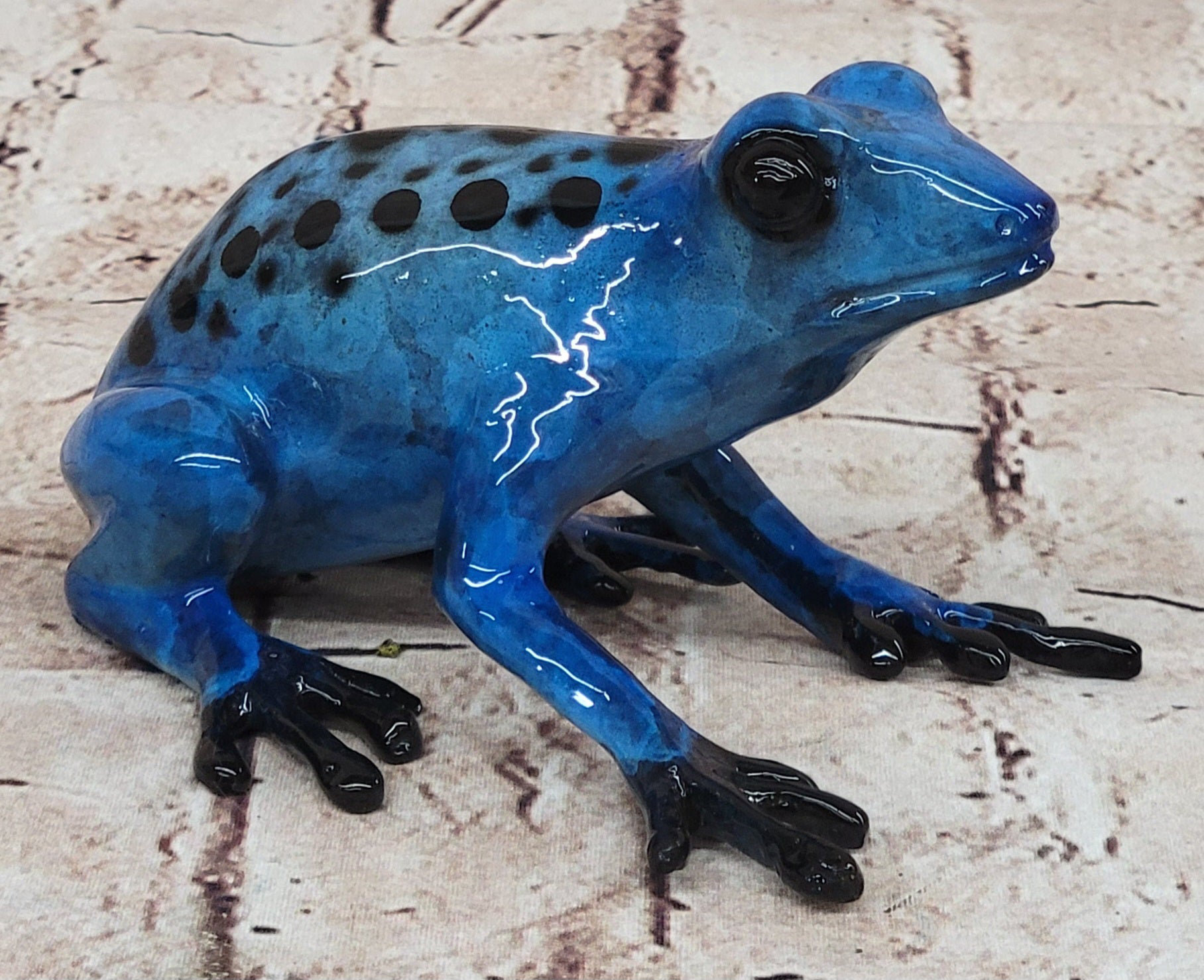 Red Barrel Studio Blue Poison Dart Tree Frog Bronze Metal Figurine ...