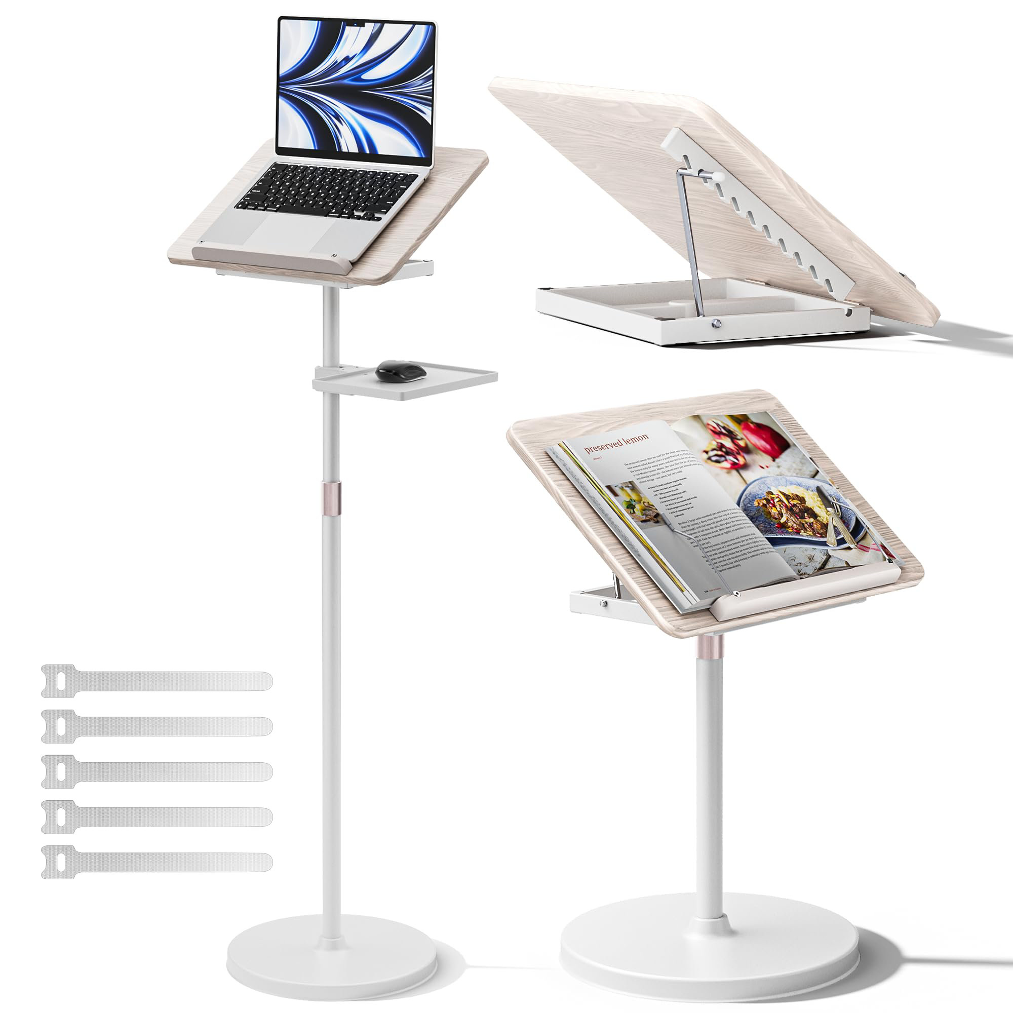 Inbox Zero 2 In 1 Adjustable Book Stand - Dual-Use Floor And Desktop ...