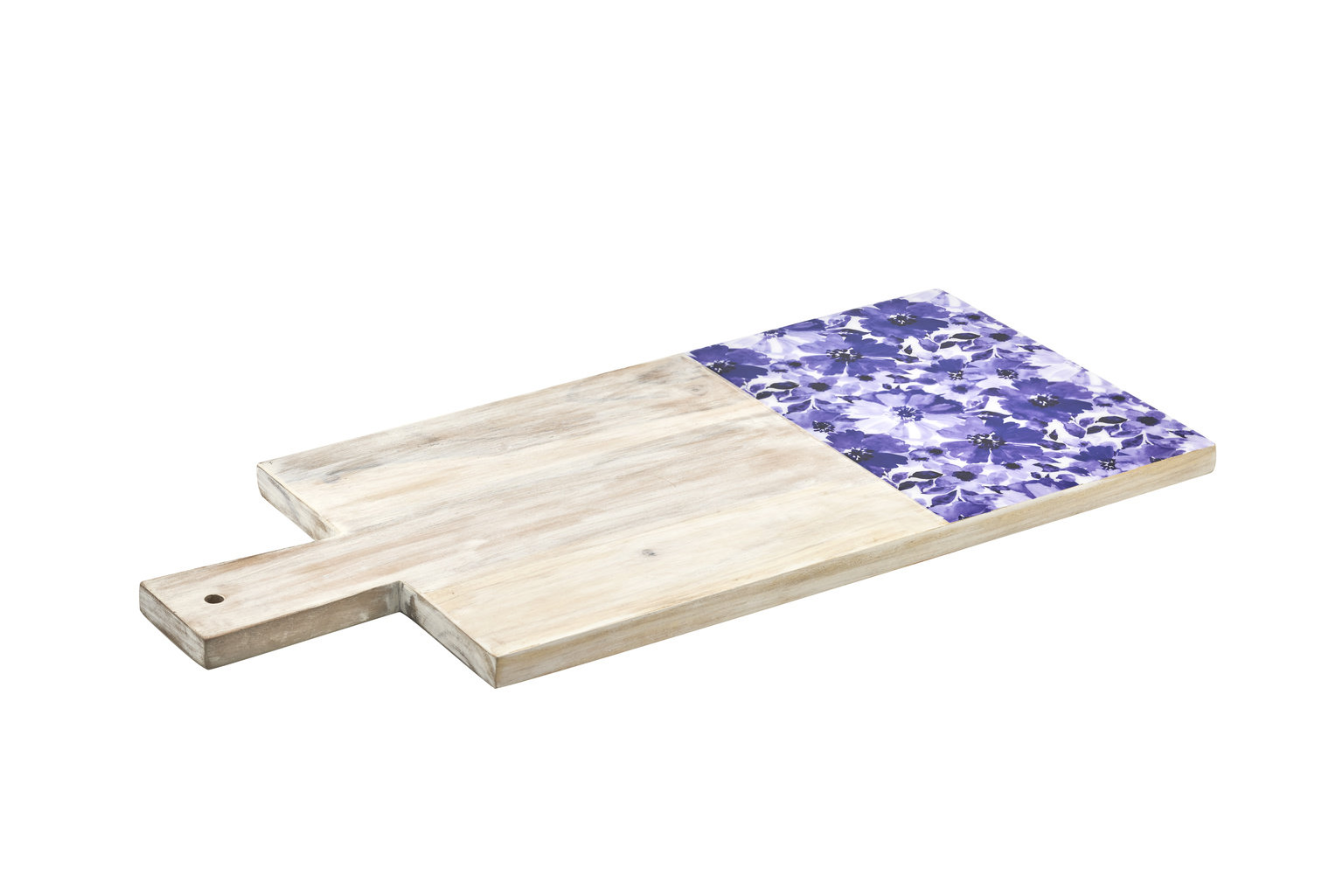 Godinger Silver Art Co Claro Whitewash Blue Floral Cutting Board ...